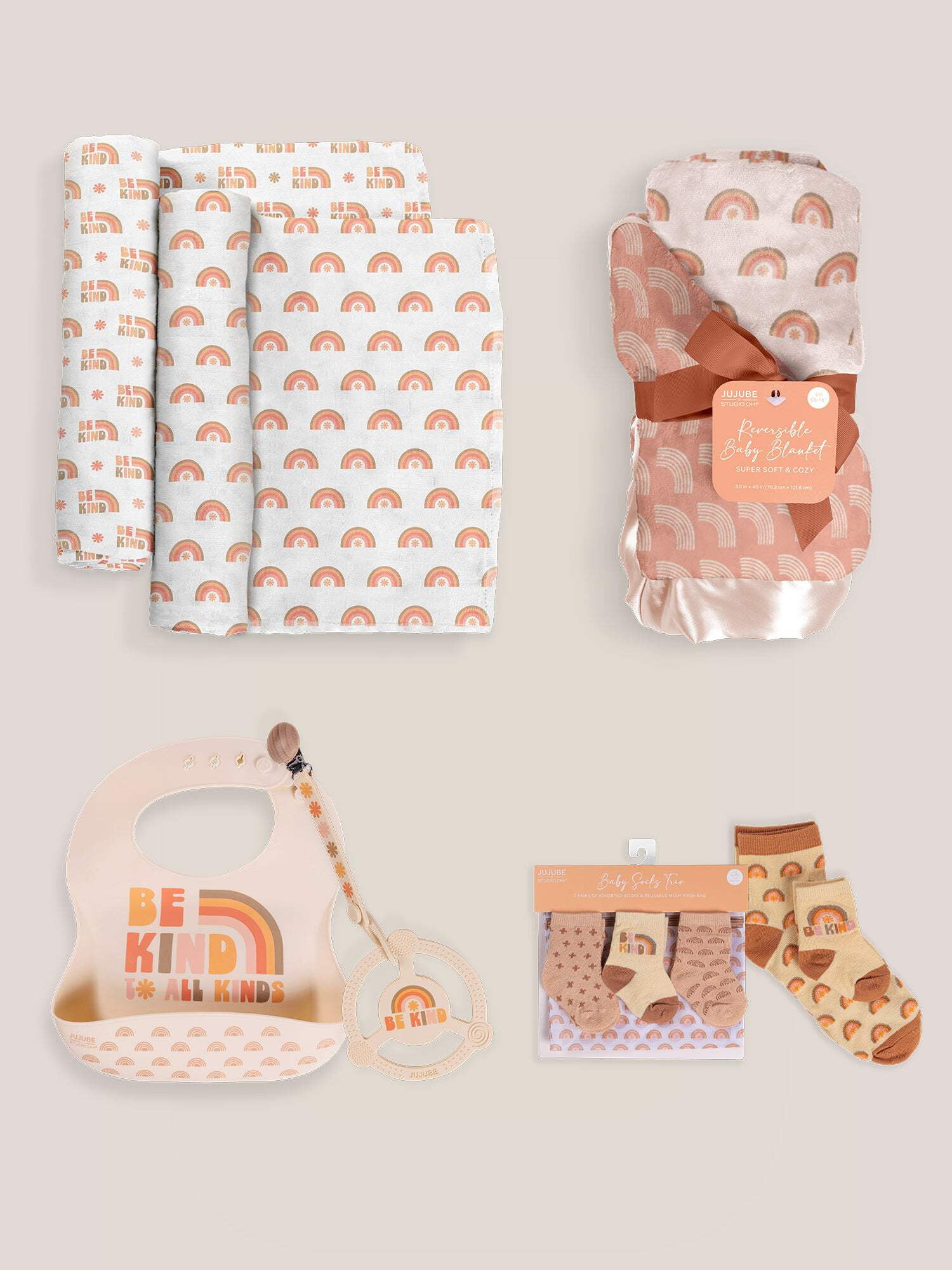 JuJuBe x Studio Oh! Socks, Bib, Teething Ring, Blankets Baby Bundle ...