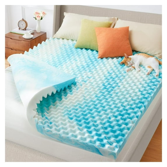 JuRlvC 3-Inch XL Egg Crate Memory Foam Mattress Topper for Pressure ...
