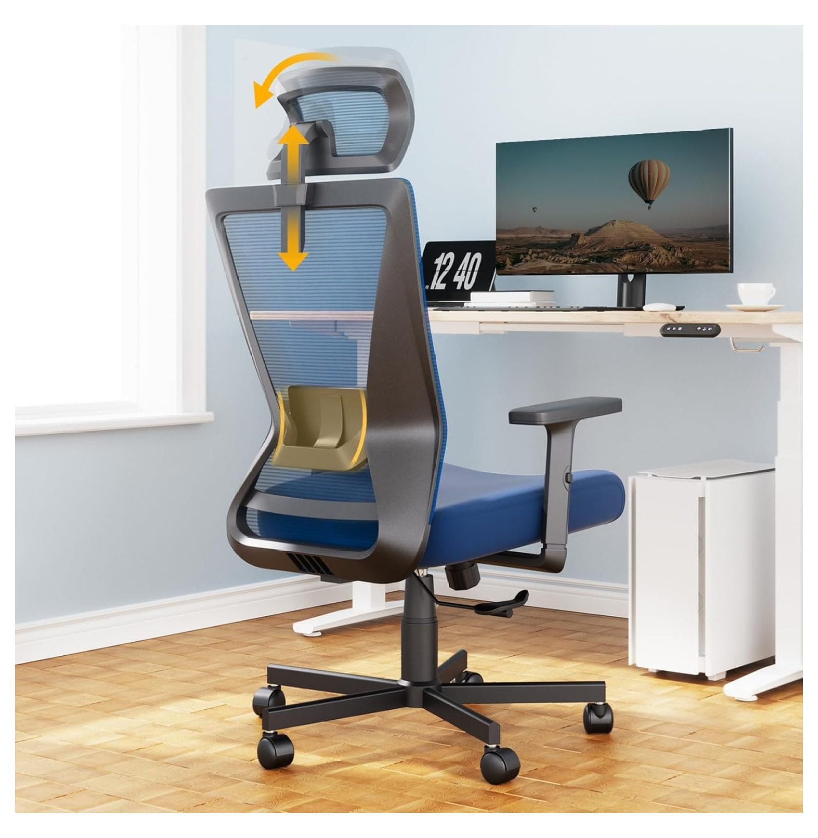 JuRlvC Ergonomic Office Chair, High Back Desk Chair, Mesh Computer ...