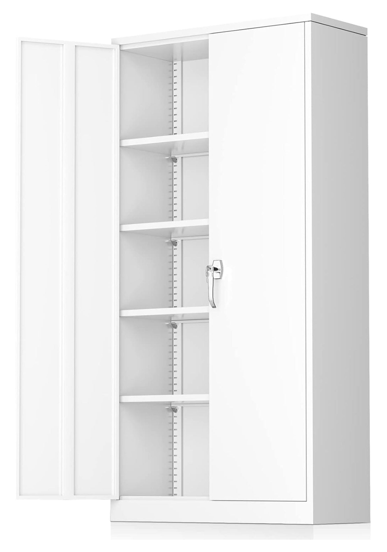 JuRlvC Metal Locking Storage Cabinet, 72" with Doors and 4 Shelves ...