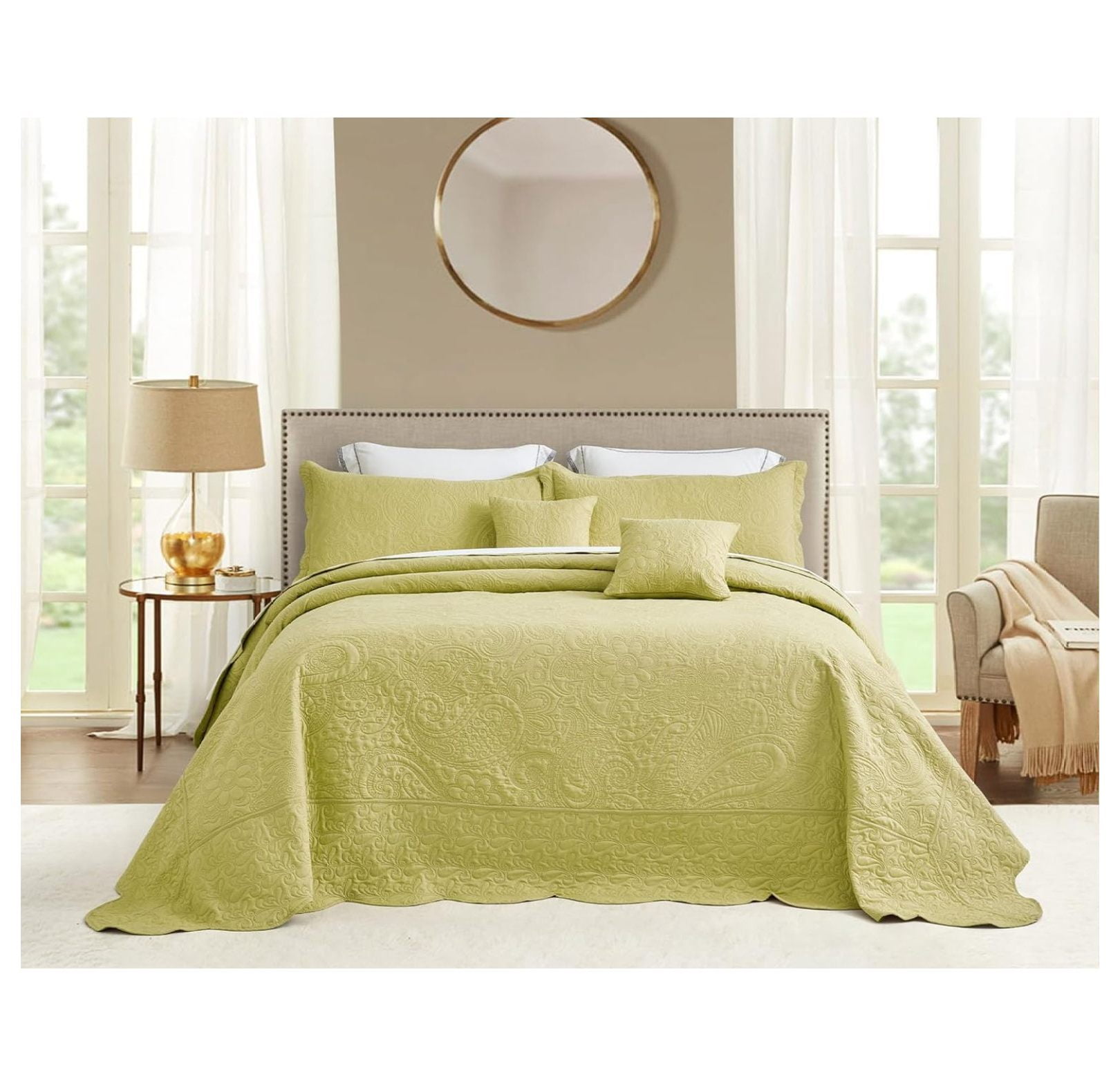 JuRlvC Oversized King Bedspread 128x120 Extra Wide, Ultrasonic ...