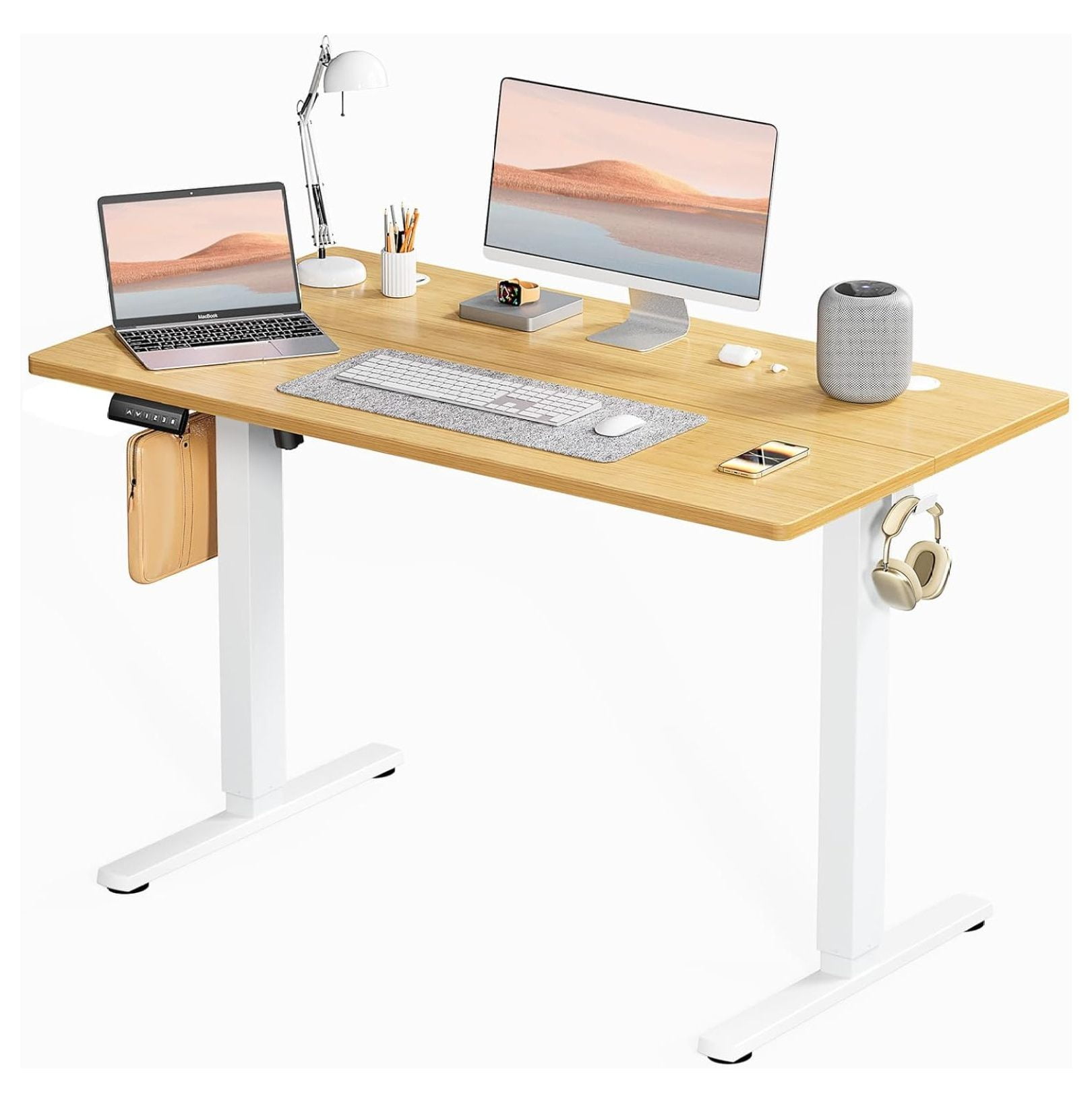 JuRlvC Standing Desk, Adjustable Height Electric Sit Stand Up Down ...