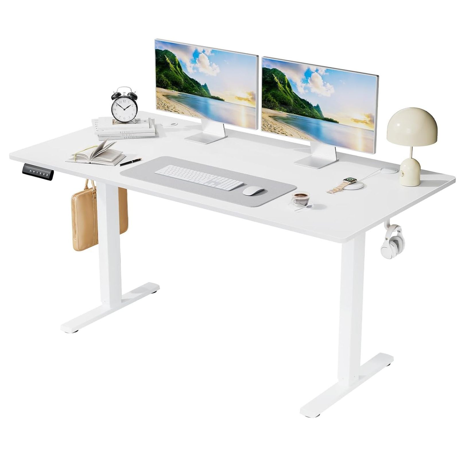 JuRlvC Standing Desk, Adjustable Height Electric Sit Stand Up Down ...