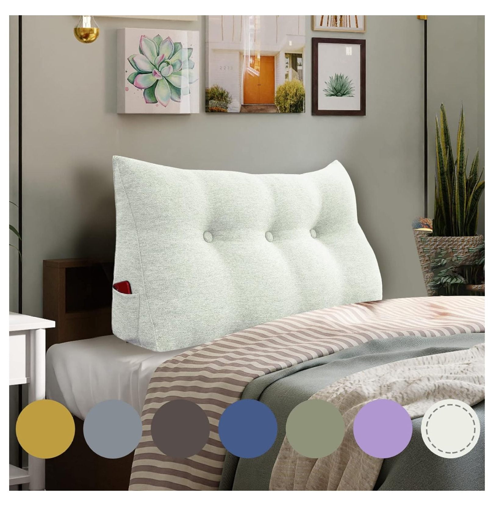 JuRlvC Wedge Pillow Headboard Dorm Headboard XL Headboard Pillow Bed ...