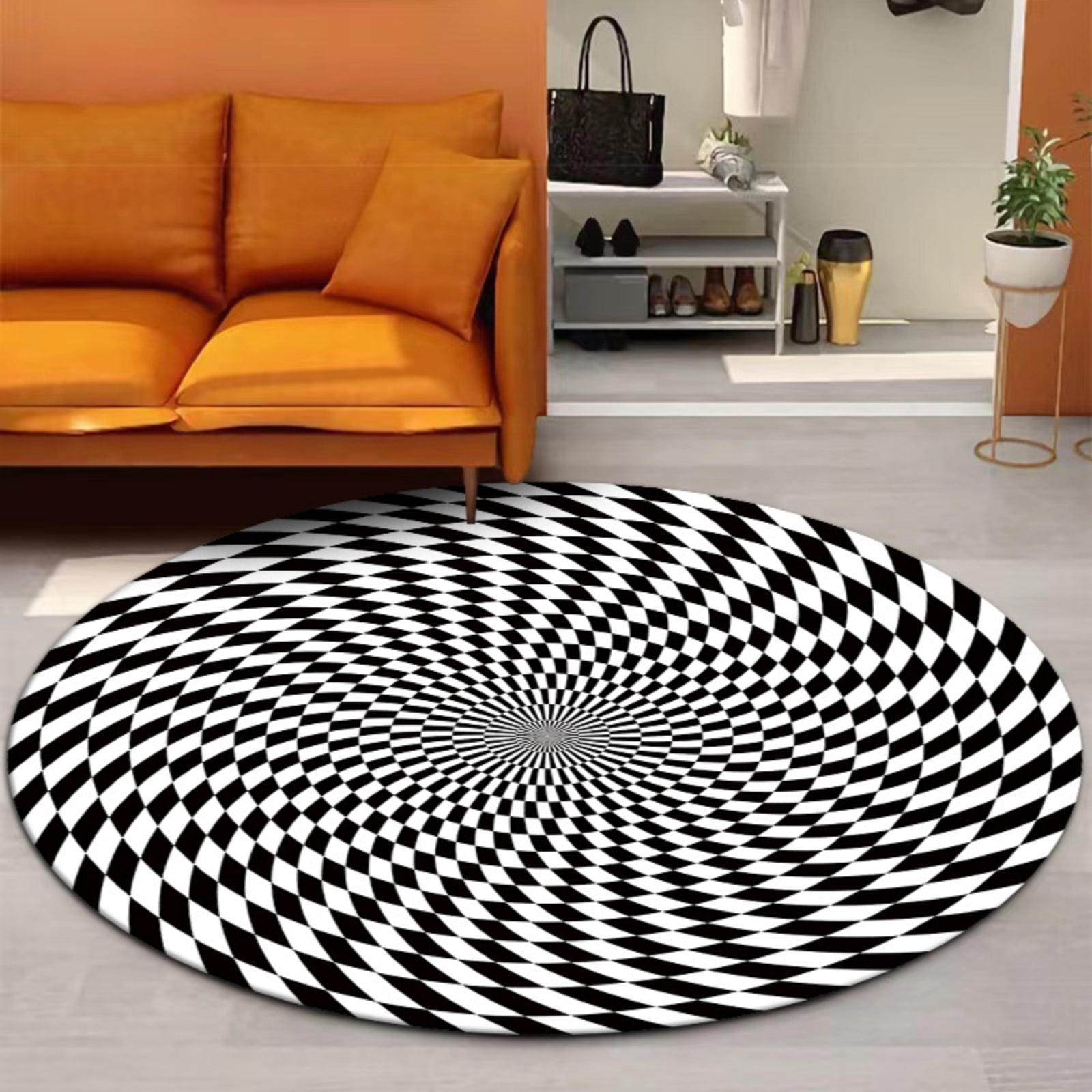 JuWDoC 23.62 Inch Optical Illusion Rug Illusion Rug 3D Rugs Optical ...
