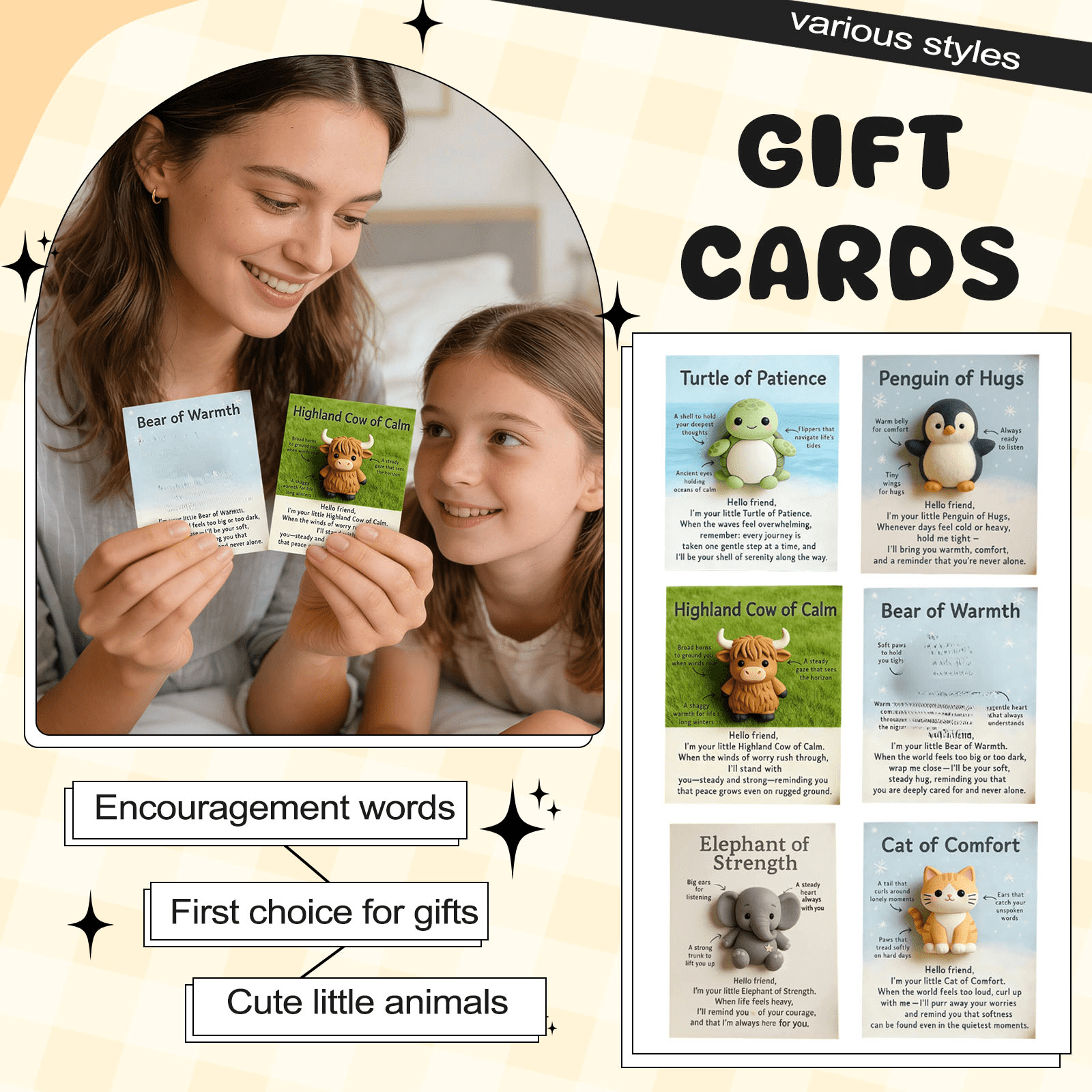 JuWDoC Pocket Hug Card Pocket Friends of Hugs & Hope, Acrylic Ornaments ...