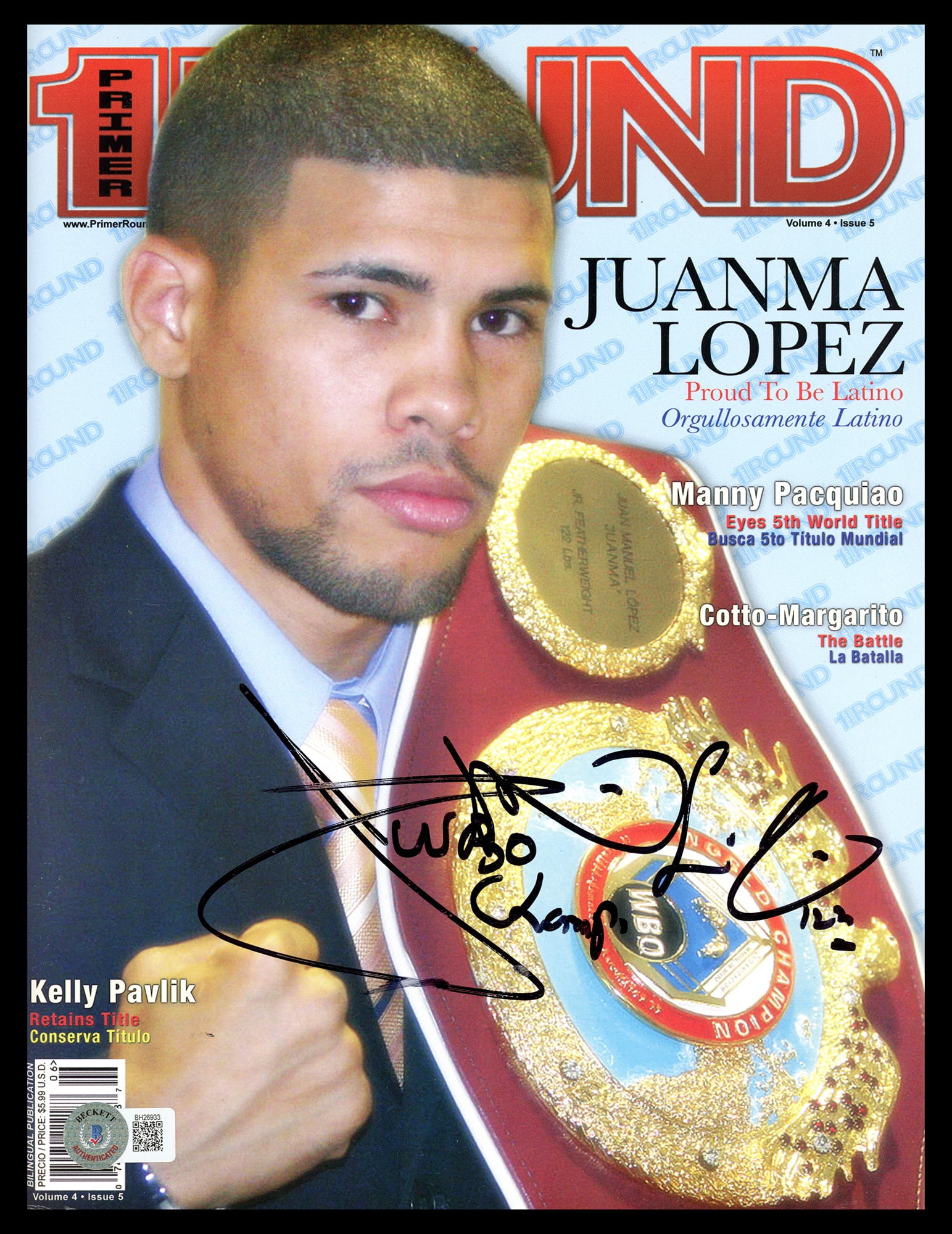 Juan Manuel, Lopez Juanma Autographed Primer Round Magazine Beckett BAS QR #BH26933 - Walmart.com