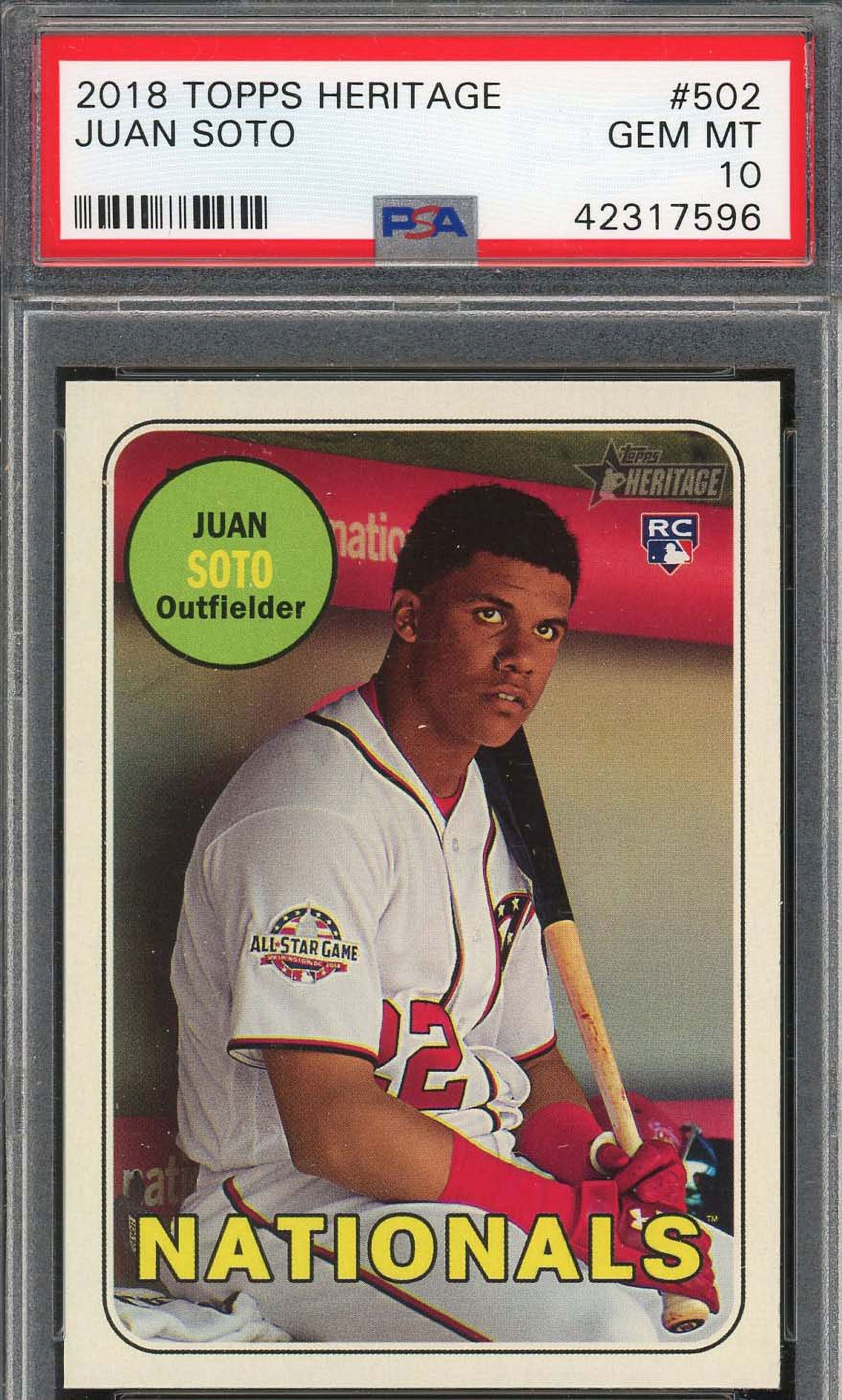 Juan Soto 2018 Topps Heritage Baseball Rookie Card RC #502 Graded PSA ...