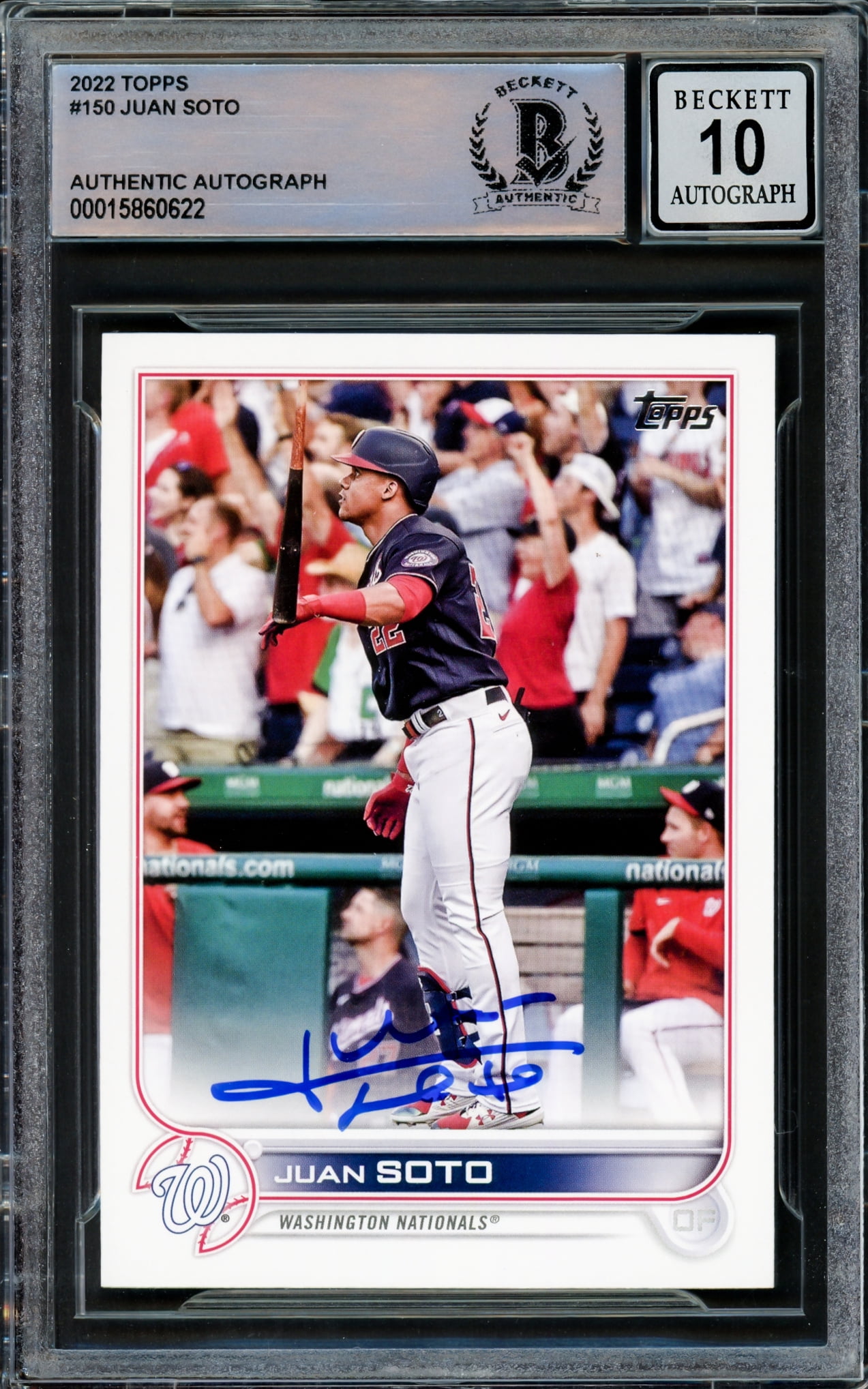 Juan Soto Autographed 2022 Topps Card #150 New York Yankees Auto Grade ...