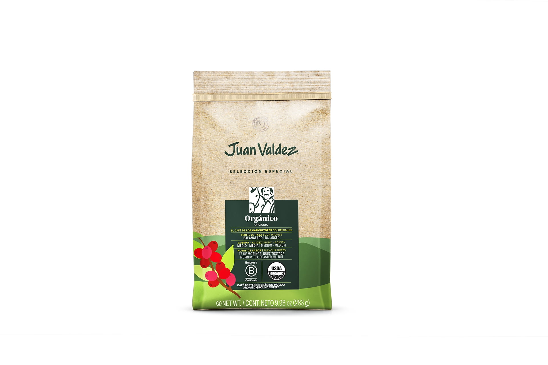 Juan Valdez Organic Ground Colombian Coffee, Balanced Roast 10 oz ...