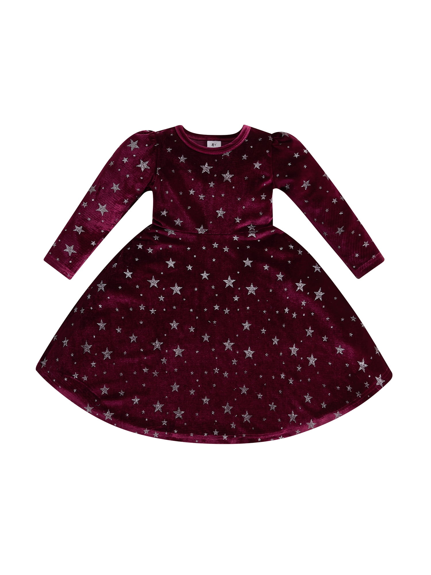 Juaugusep Kids Girl Velvet Dress Long Sleeve A-line Christmas Princess ...