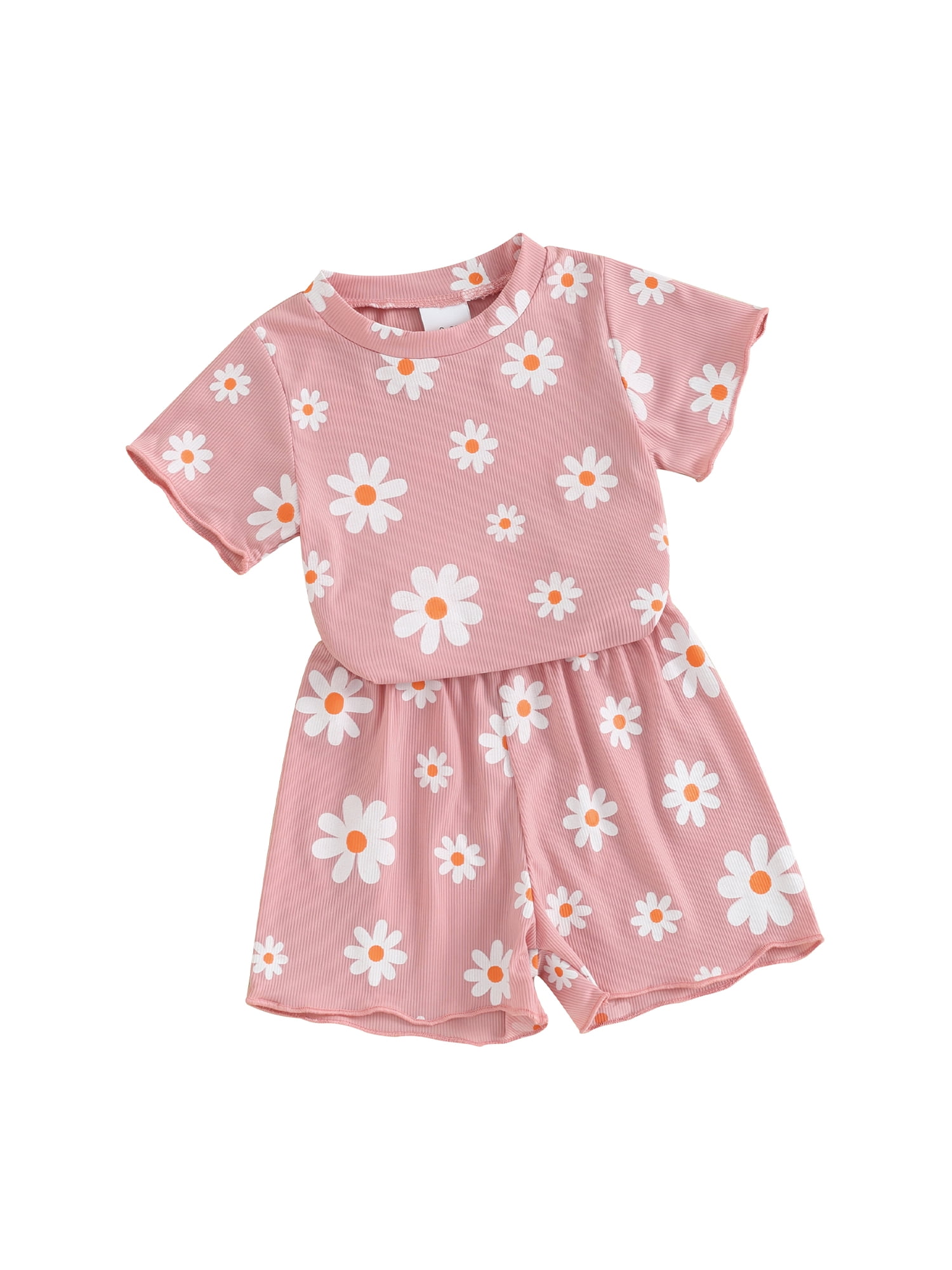 Juaugusep Toddler Baby Girl Summer Short Set Floral Print Short Sleeve ...