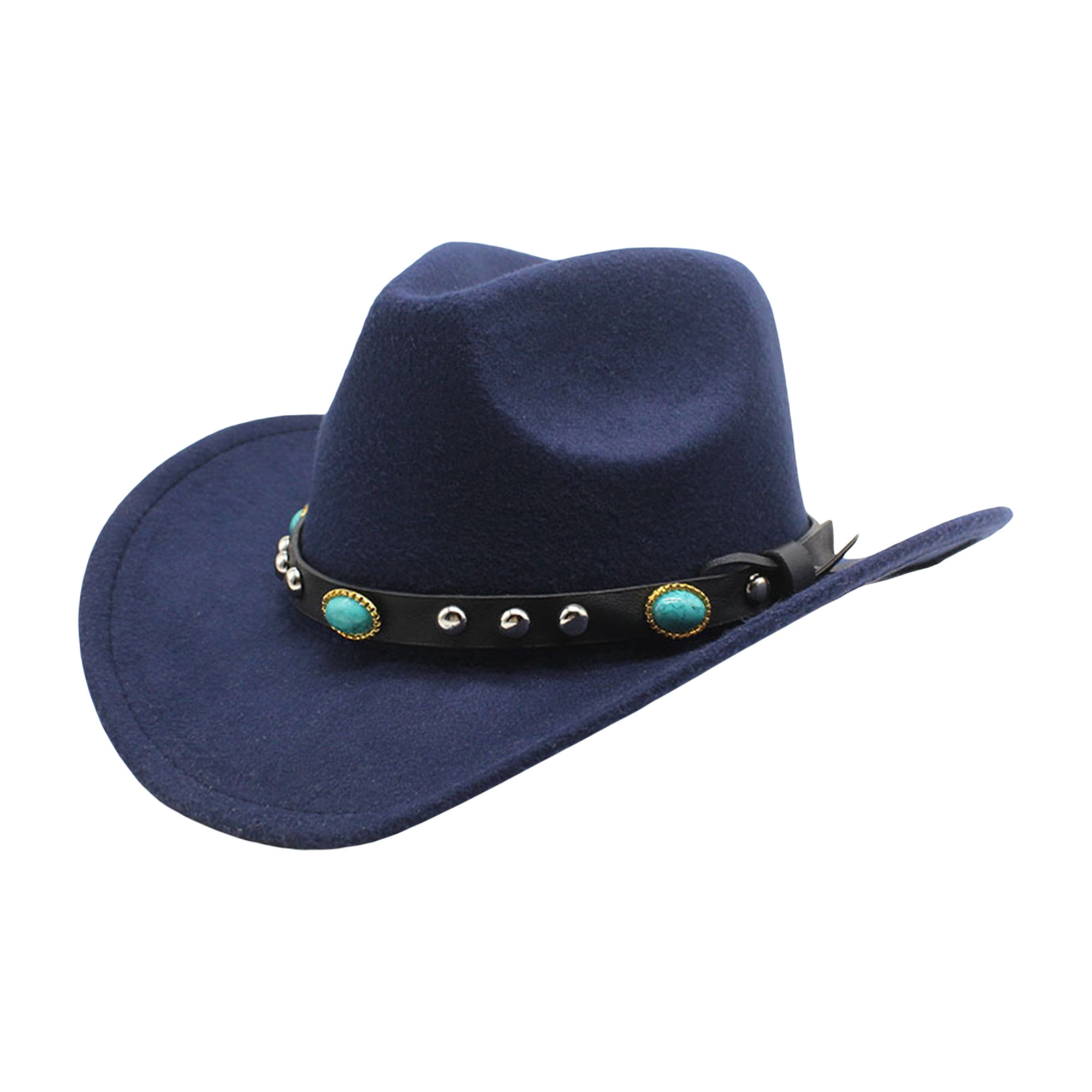 Juaugusep Women Western Cowboy Hat Vintage Emerald Tweed Wide Brim Felt ...