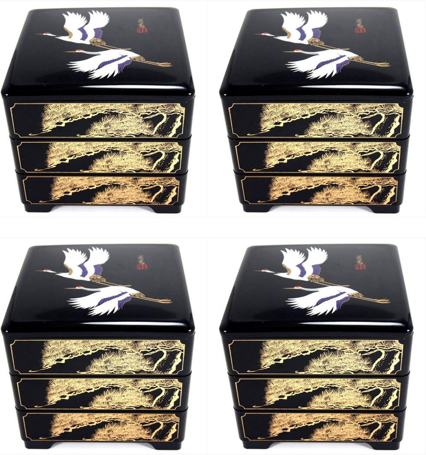 Jubako Box Japanese Traditional 3 Tiers Stack Box Food Candy Snack Container Bento Box Made in ...