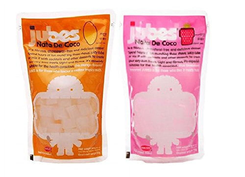 Jubes Combo Pack: 3 Nata De Coco Strawberry & 3 Nata De Coco Mango 12 ...