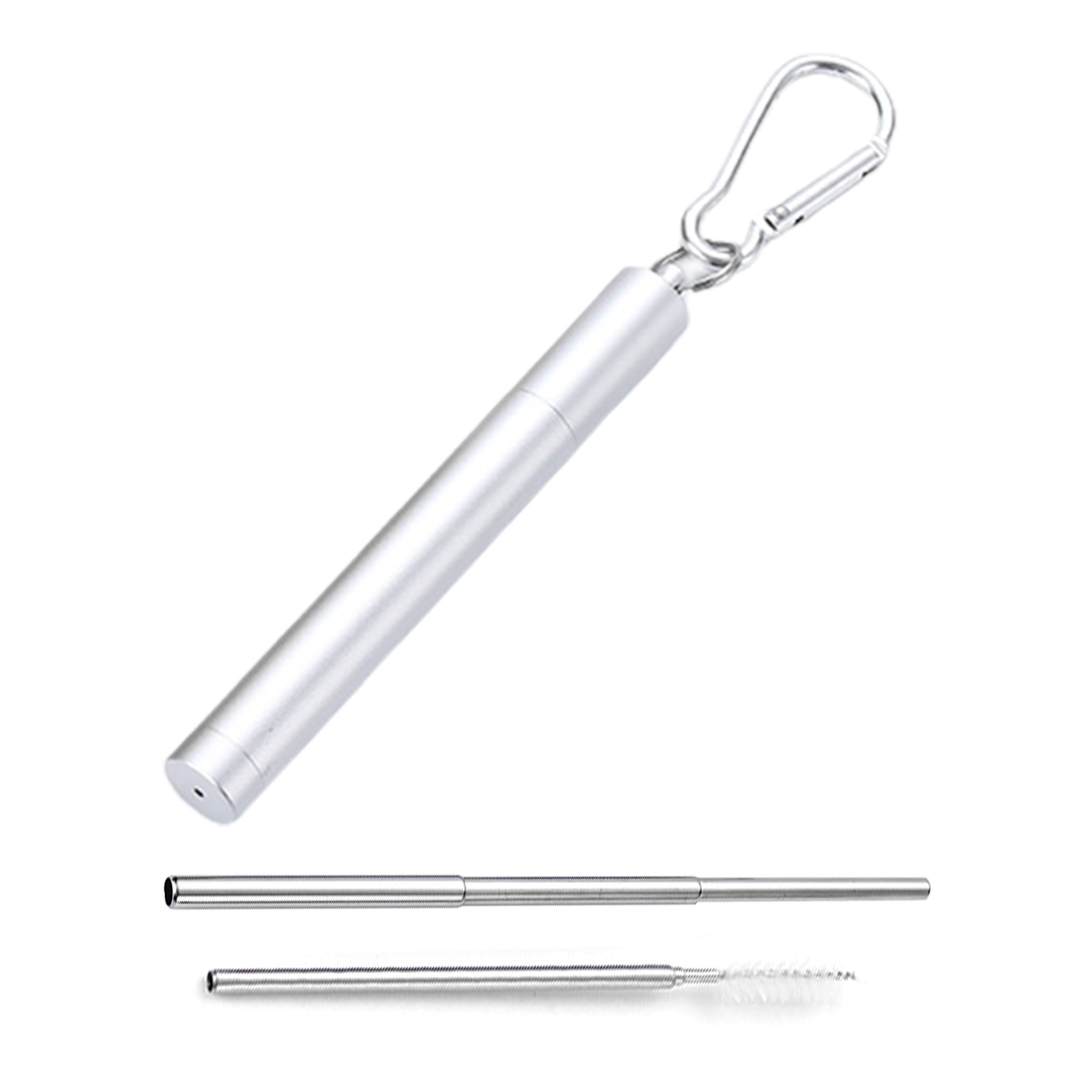 Jubilant 1 Set Three-section Foldable Telescopic Straw Stainless Steel ...