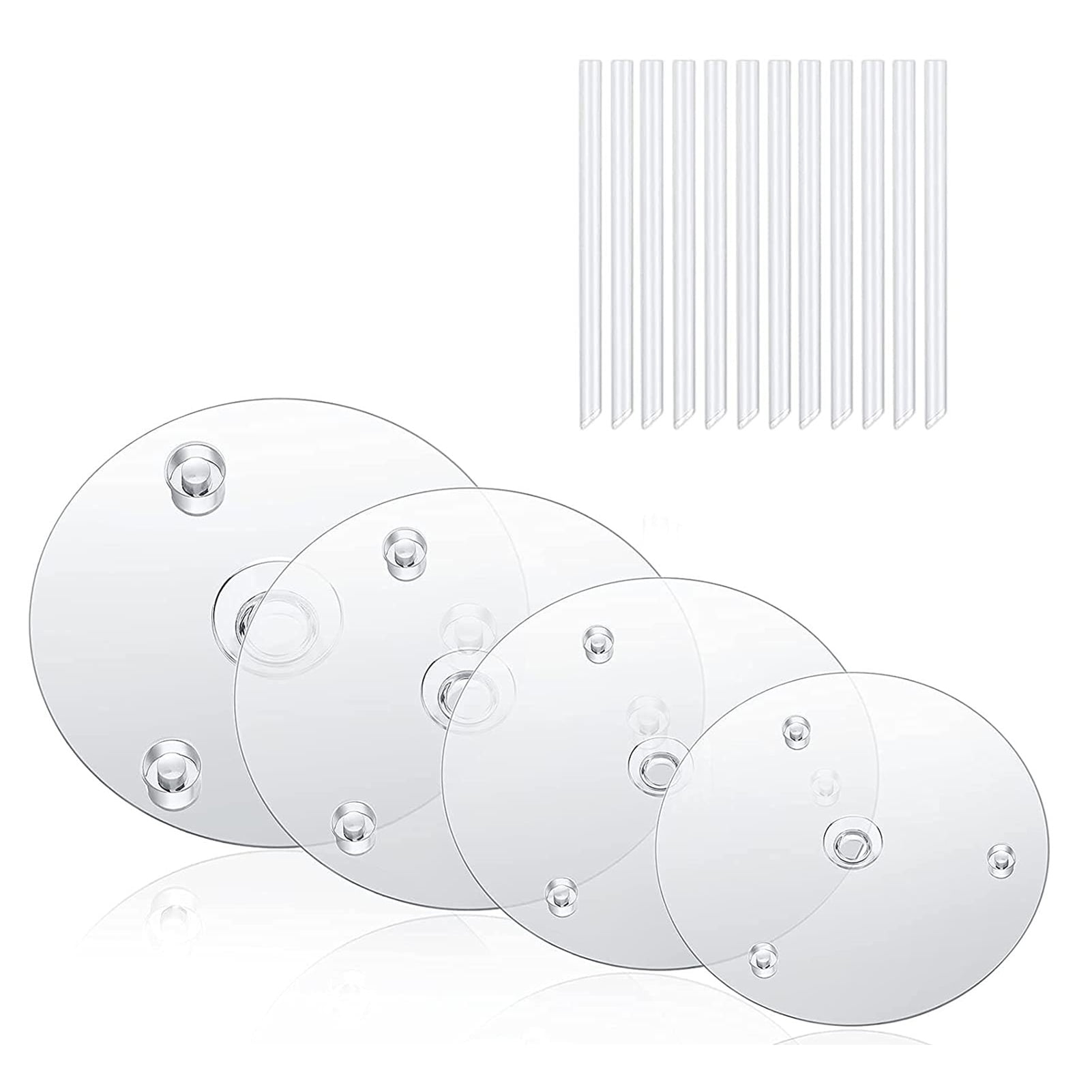 Jubilant 1 Set Transparent Stacking Cake Supports Food Grade Reusable 4 ...