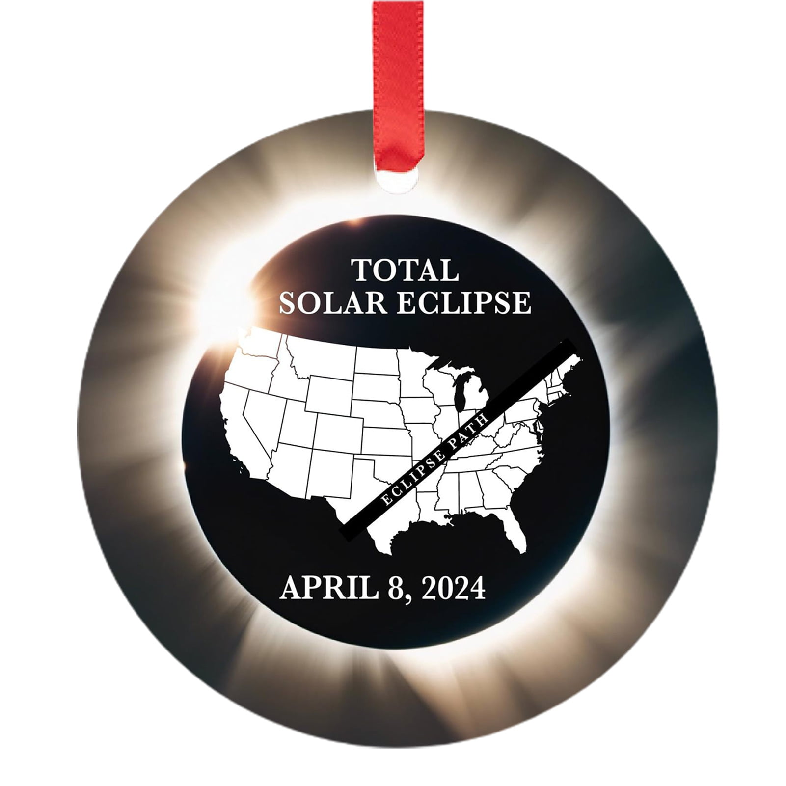 Jubilant 2024 Solar Eclipse Decoration Acrylic Path of Totality States ...