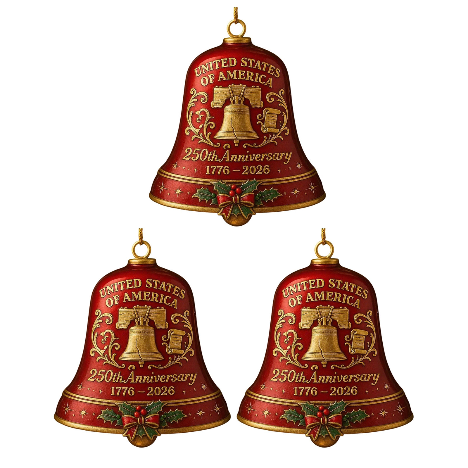 Jubilant American 250th Anniversary Bell Ornament National Bell ...