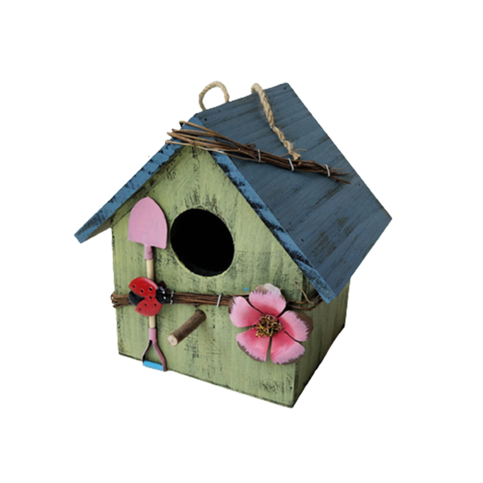 Jubilant Bird Nest Eco-friendly Rustic Wood Sturdy Bird House for Park ...