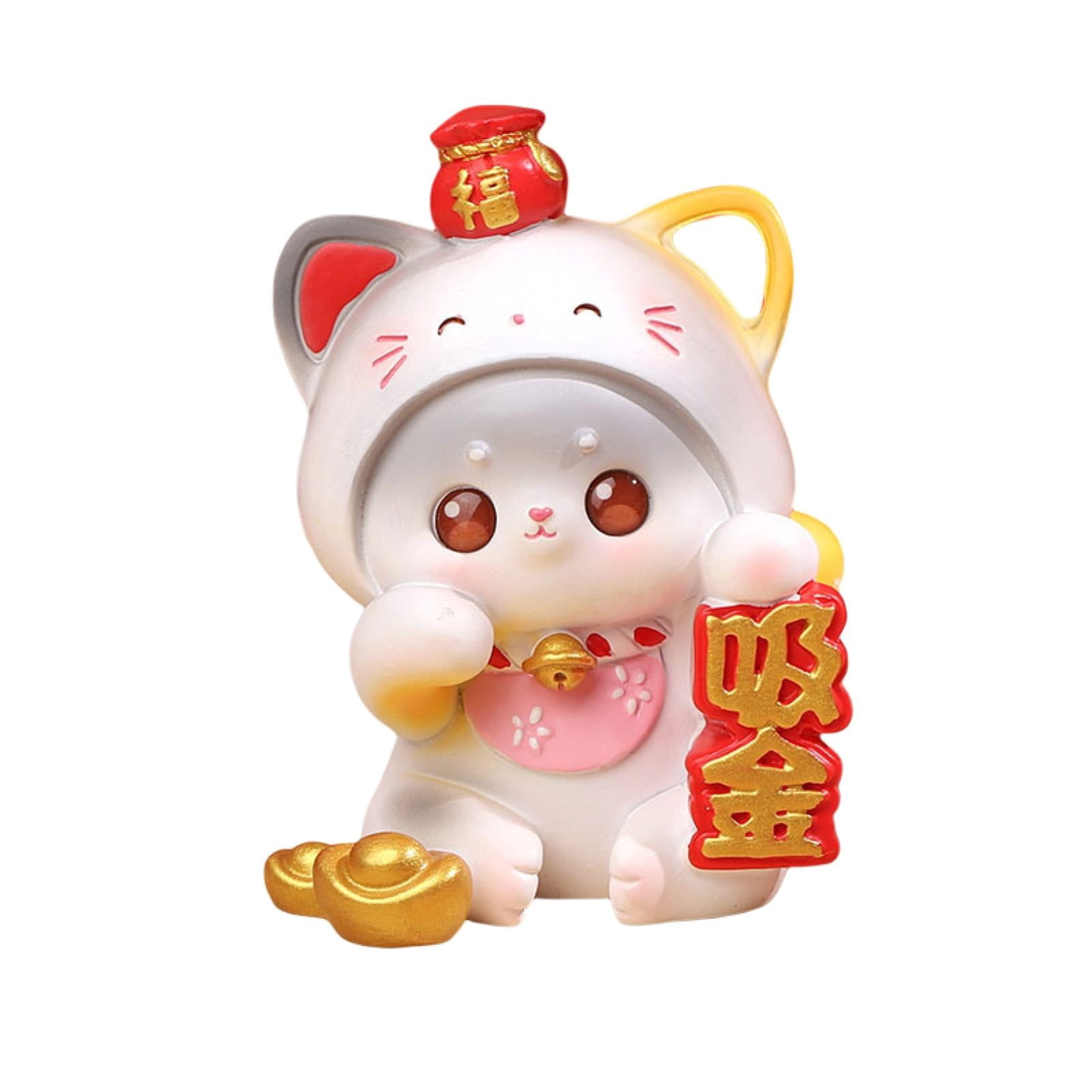 Jubilant Cartoon Cat Sculpture Hand Painted Shatterproof Adorable ...