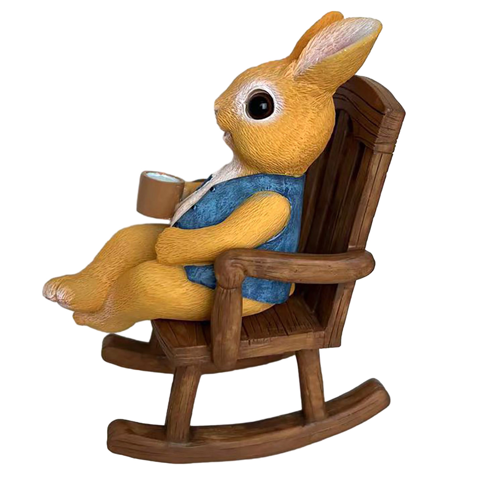 Jubilant Cute Rocking Chair Bunny Figurine Easter Cartoon Rabbit Resin ...