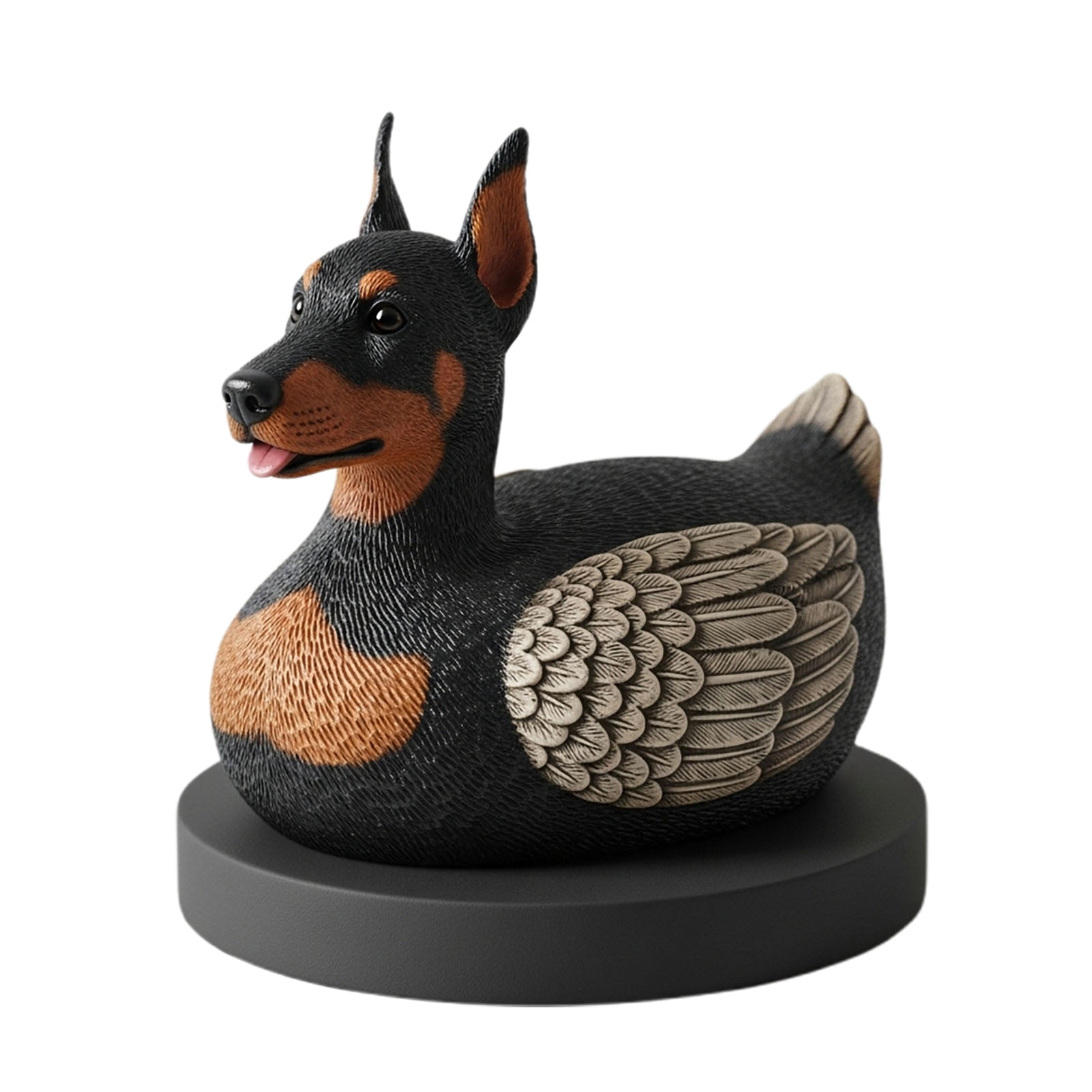 Jubilant Dog Duck Theme Figurine Dog Duck Figurine Bulldog Corgi ...