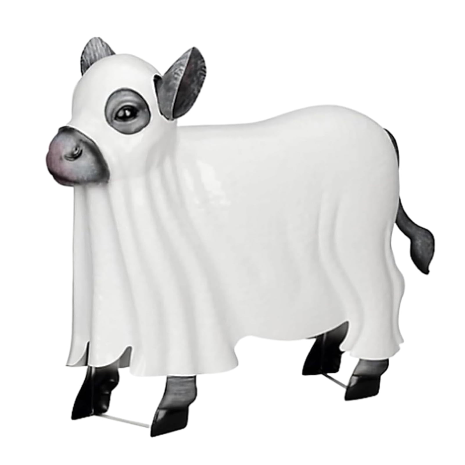 Jubilant Halloween Ghost Cow Figurine Resin Spooky Calf Resin Statue ...