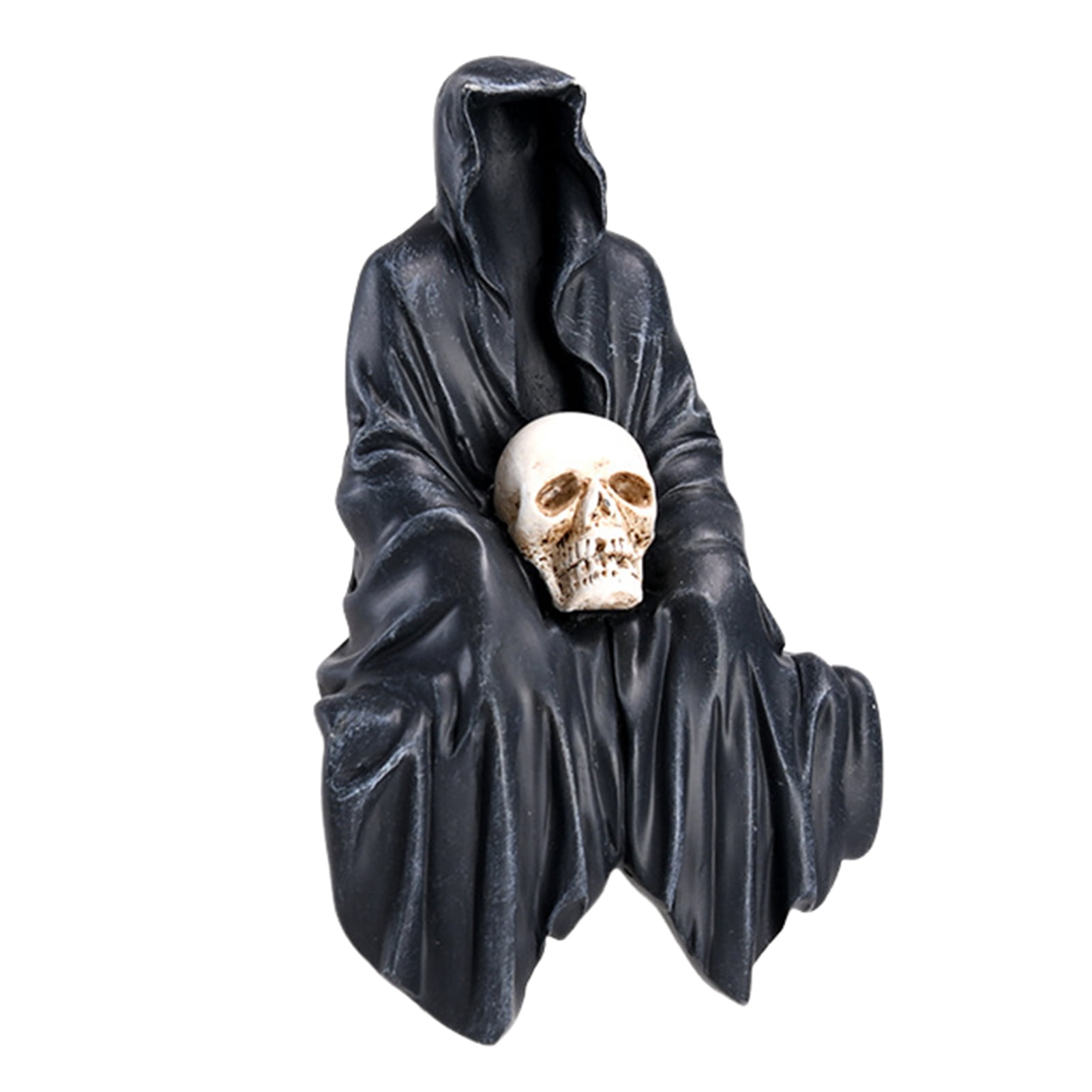 Jubilant Halloween Grim Reaper Figurine Spooky Black Robe Death Ghost ...