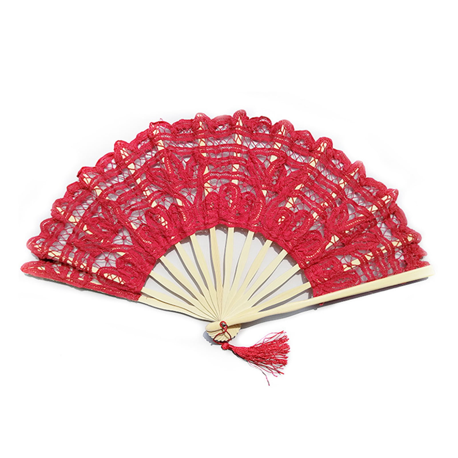 Jubilant Handheld Folding Fan Wooden Folding Fan Vintage Lace Folding ...