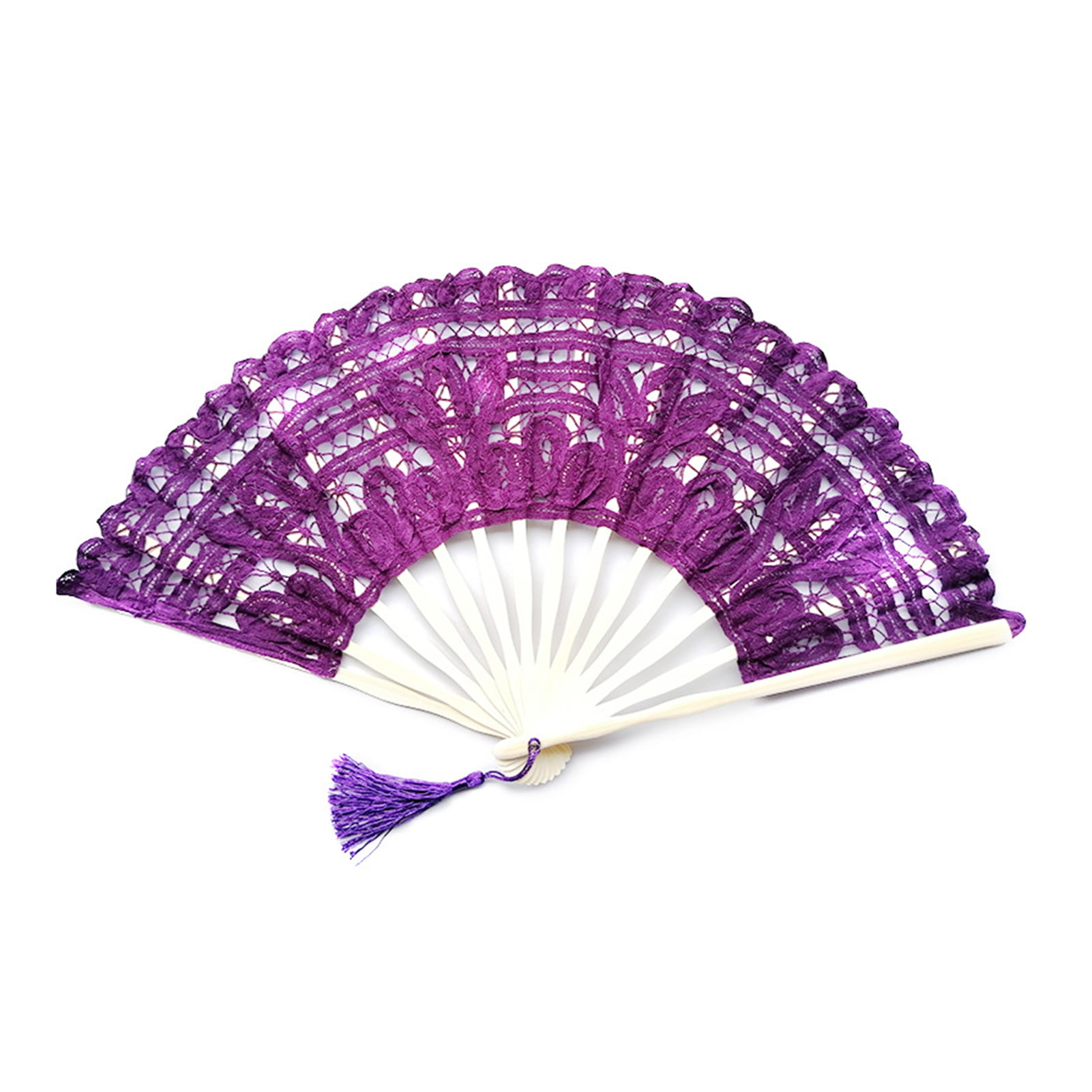 Jubilant Handheld Folding Fan Wooden Folding Fan Vintage Lace Folding ...