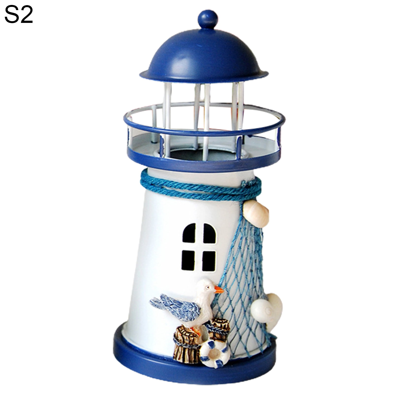 Jubilant LED Iron Lighthouse Statue Realistic Shape Micro Landscape ...