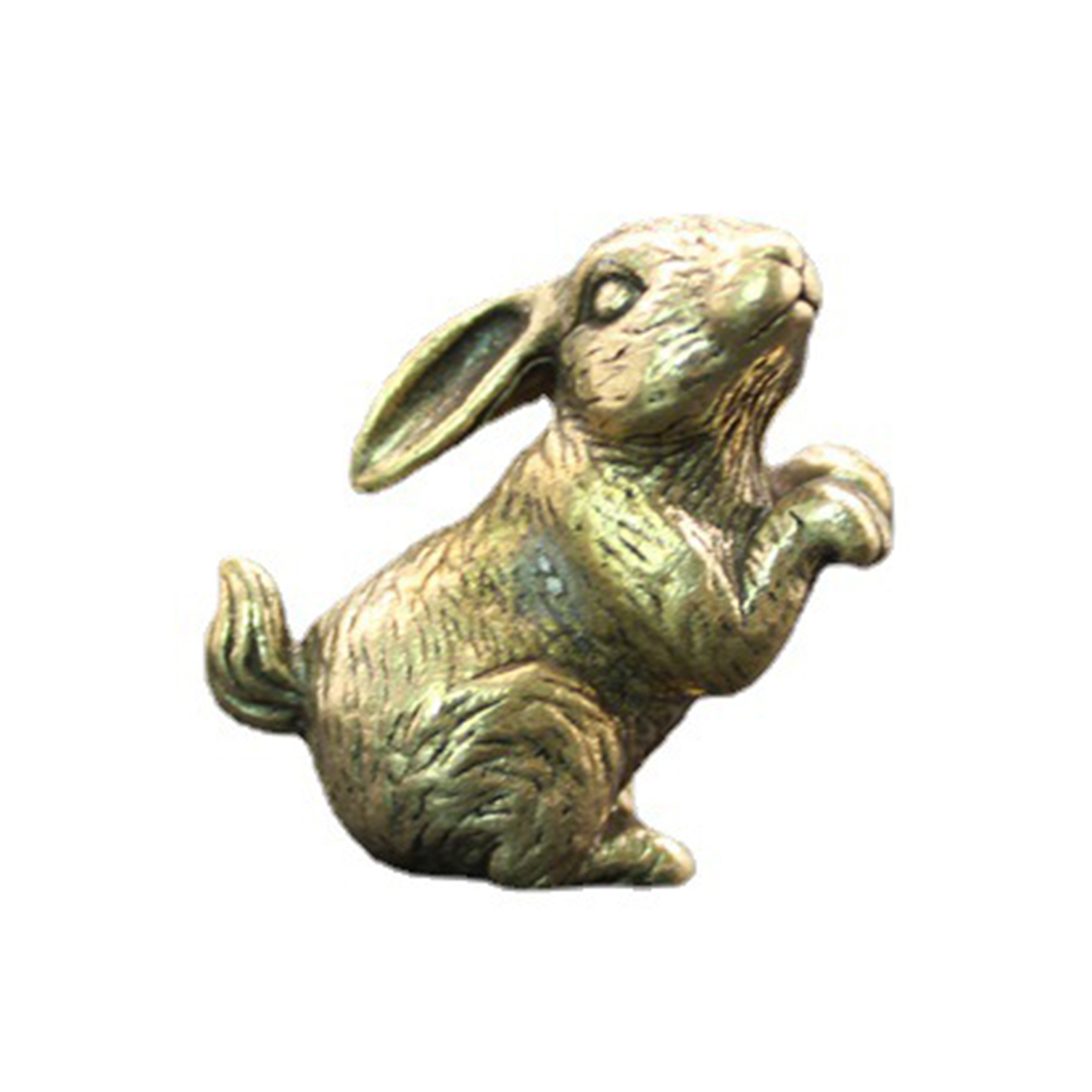 Jubilant Rabbit Ornament Realistic Desktop Decoration Brass Chinese ...
