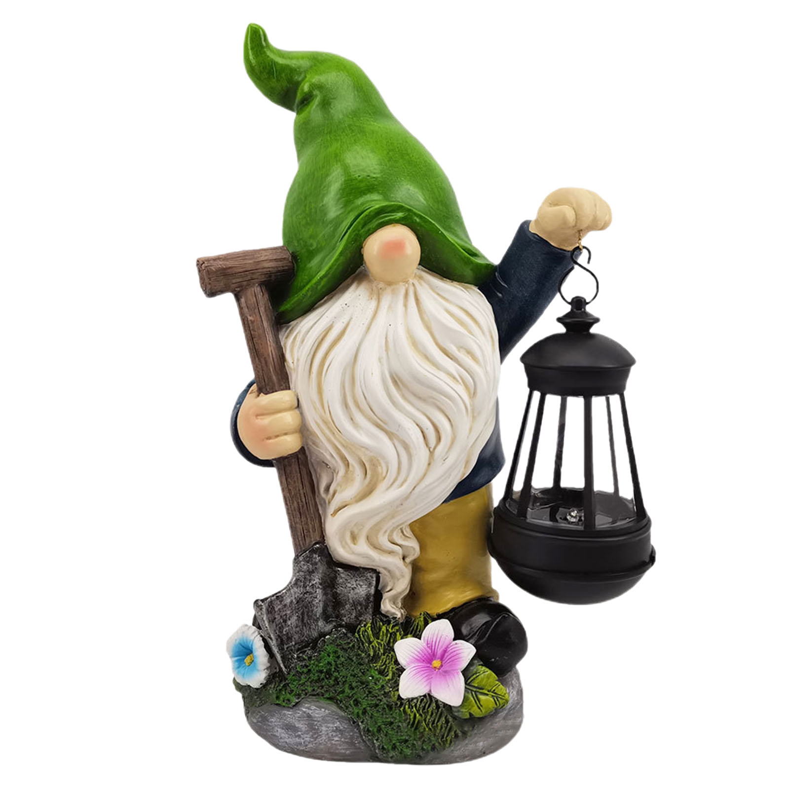 Jubilant Solar Garden Gnome Figurine with LED Lantern Waterproof Resin ...