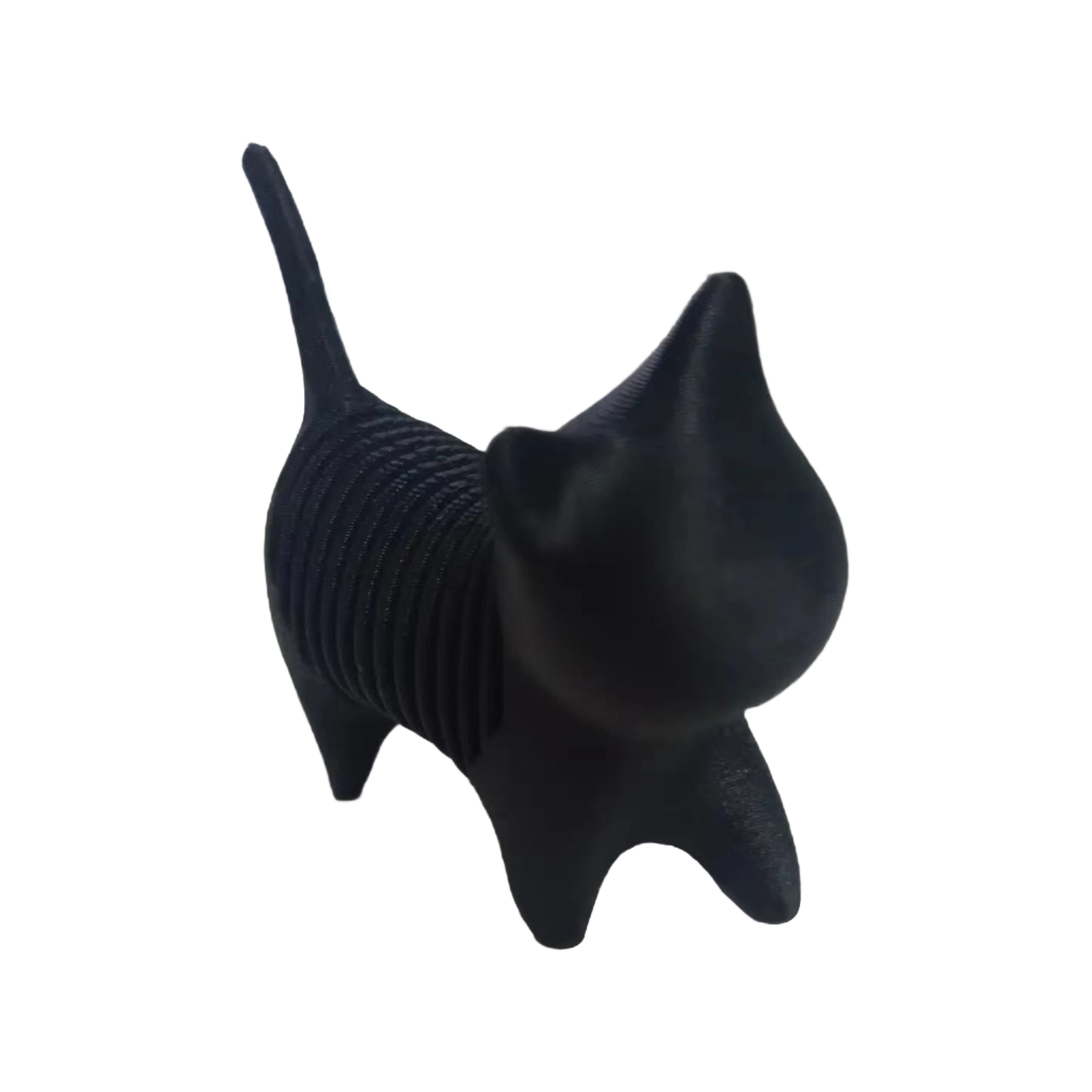 Jubilant Standing Spring Cat Figurine Black White Kitten Statue ...
