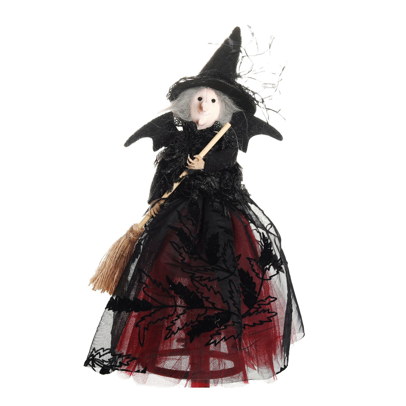 Jubilant Witch Decoration Halloween Witch with Broom Small Witch ...