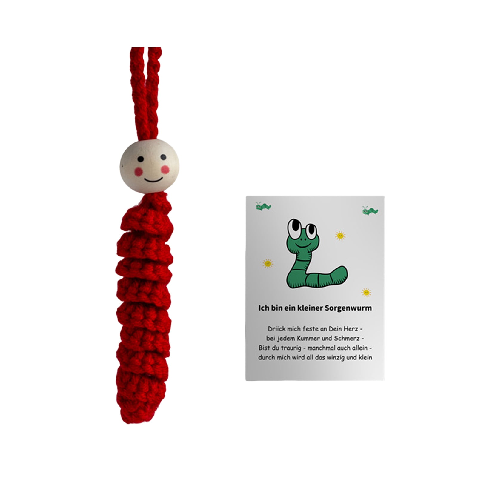 Jubilant Worry Worm Knitting Doll Handmade Crochet Colorful Yarn Worm ...