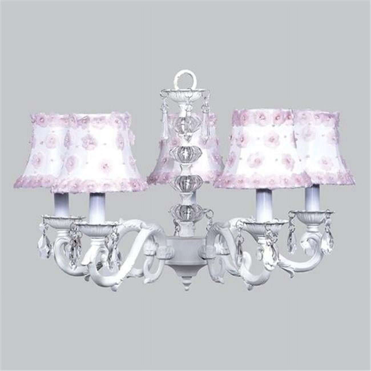 Jubilee Collection 71502-2702 Chand - 5-arm - Glass Turret - White with ...