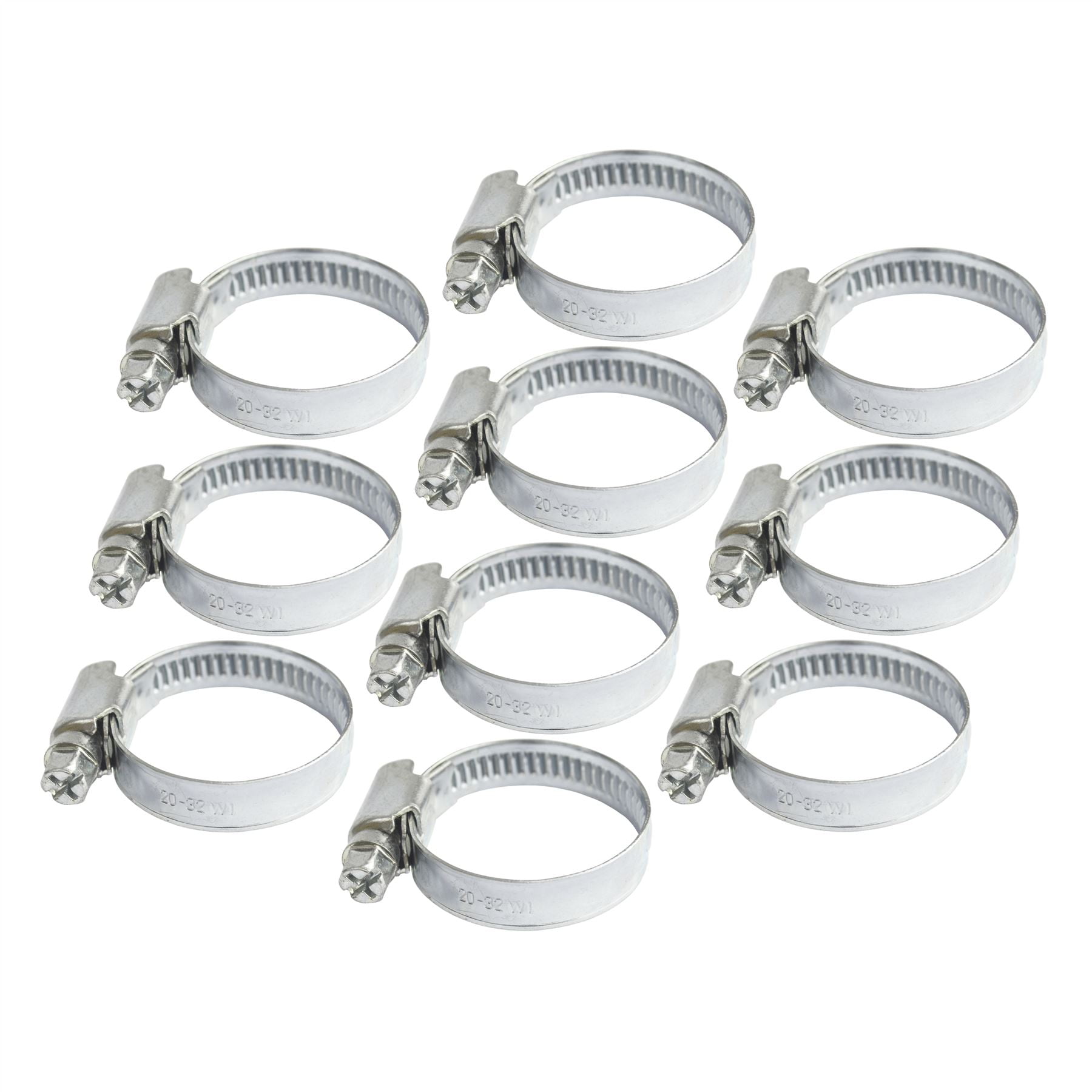 Jubilee Hose Pipe Clamps / Clips For Air Water Fuel Gas 20mm- 32mm 10 ...