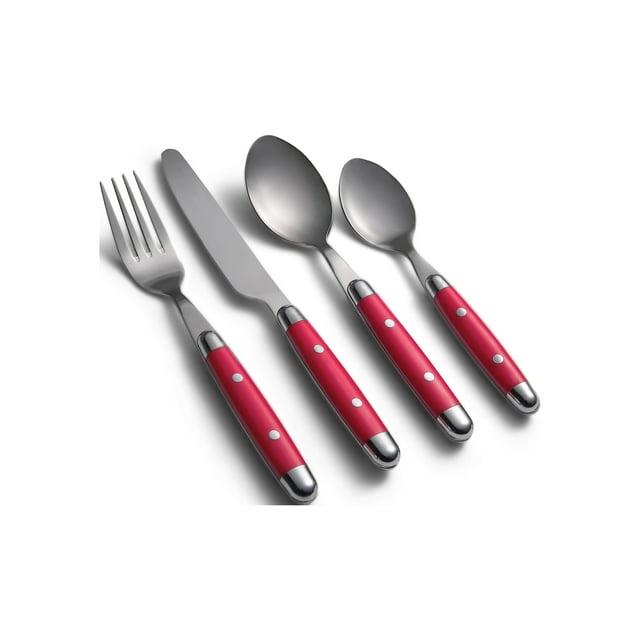 Jubilee Red 18/0 16-Piece Flatware Set, Service for 4 - Walmart.com