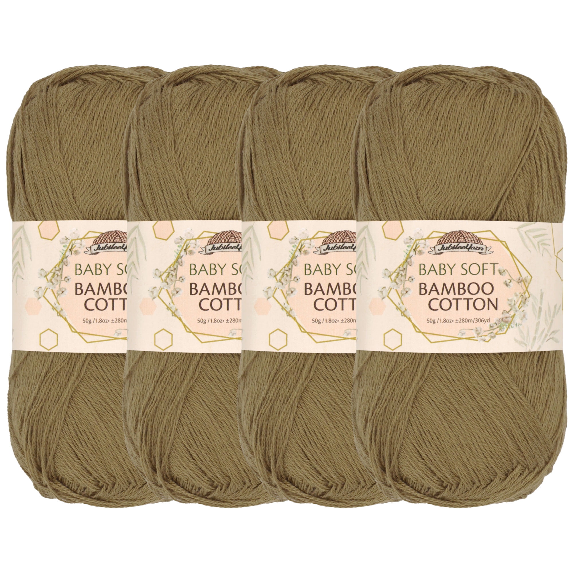 JubileeYarn Baby Soft Bamboo Cotton Yarn - 50g/Skein - Chestnut Brown ...