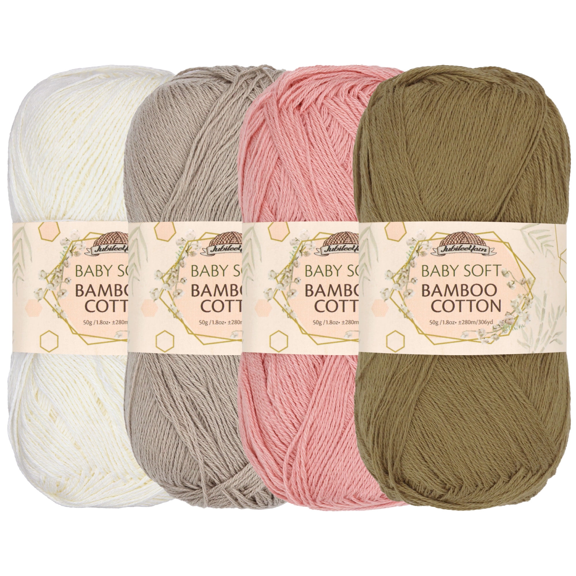 JubileeYarn Baby Soft Bamboo Cotton Yarn - 50g/Skein - Shades of ...