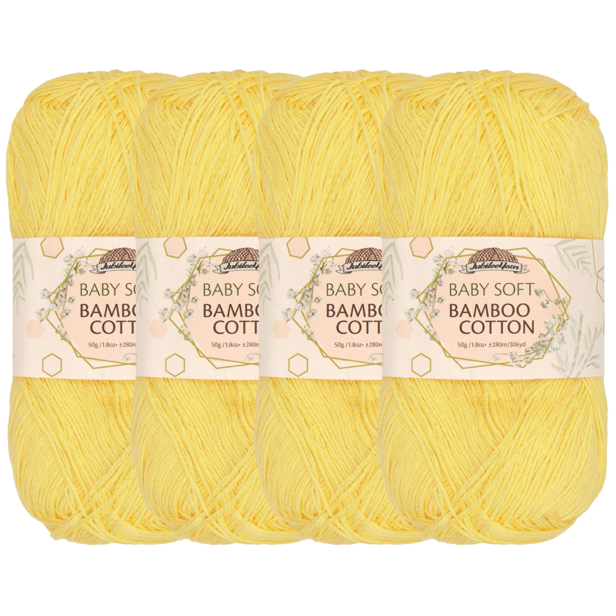 JubileeYarn Baby Soft Bamboo Cotton Yarn - 50g/Skein - Yellow Brick ...