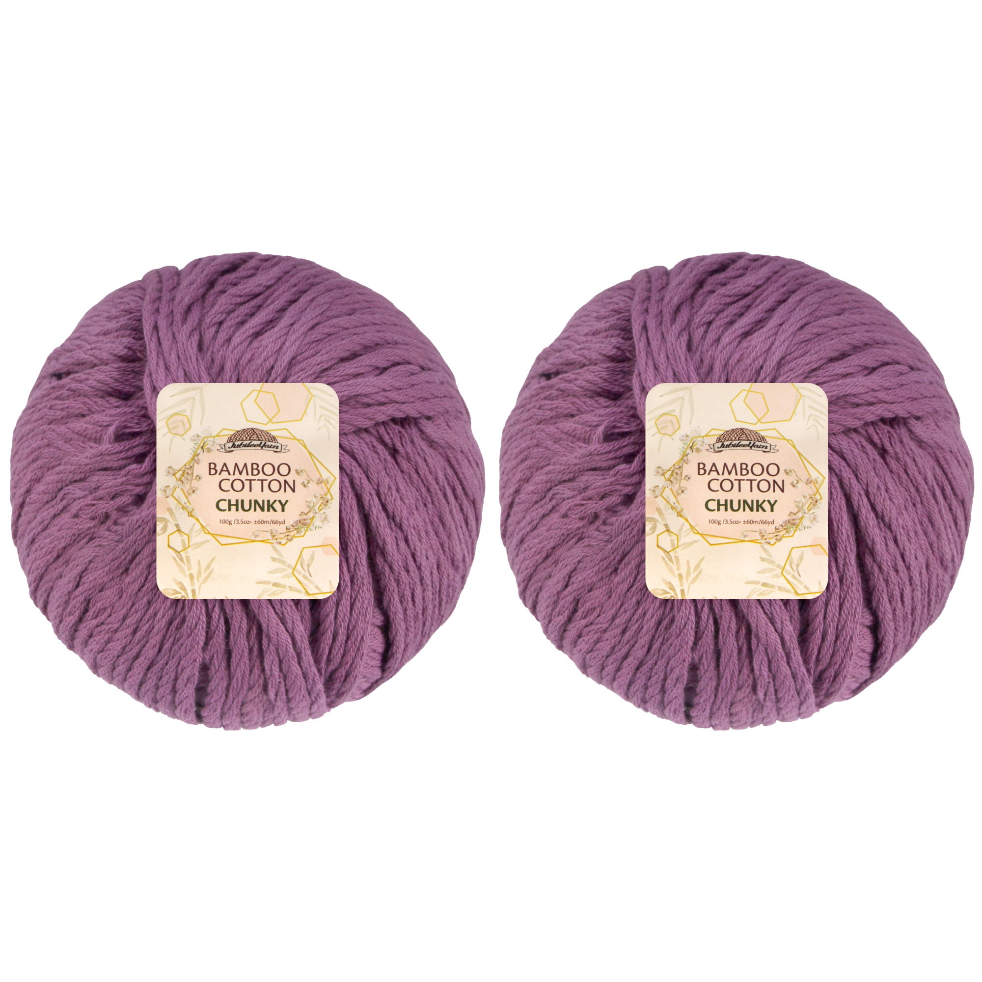 JubileeYarn Bamboo Cotton Chunky Yarn - 100g/Ball - Deep Purple - 2 ...