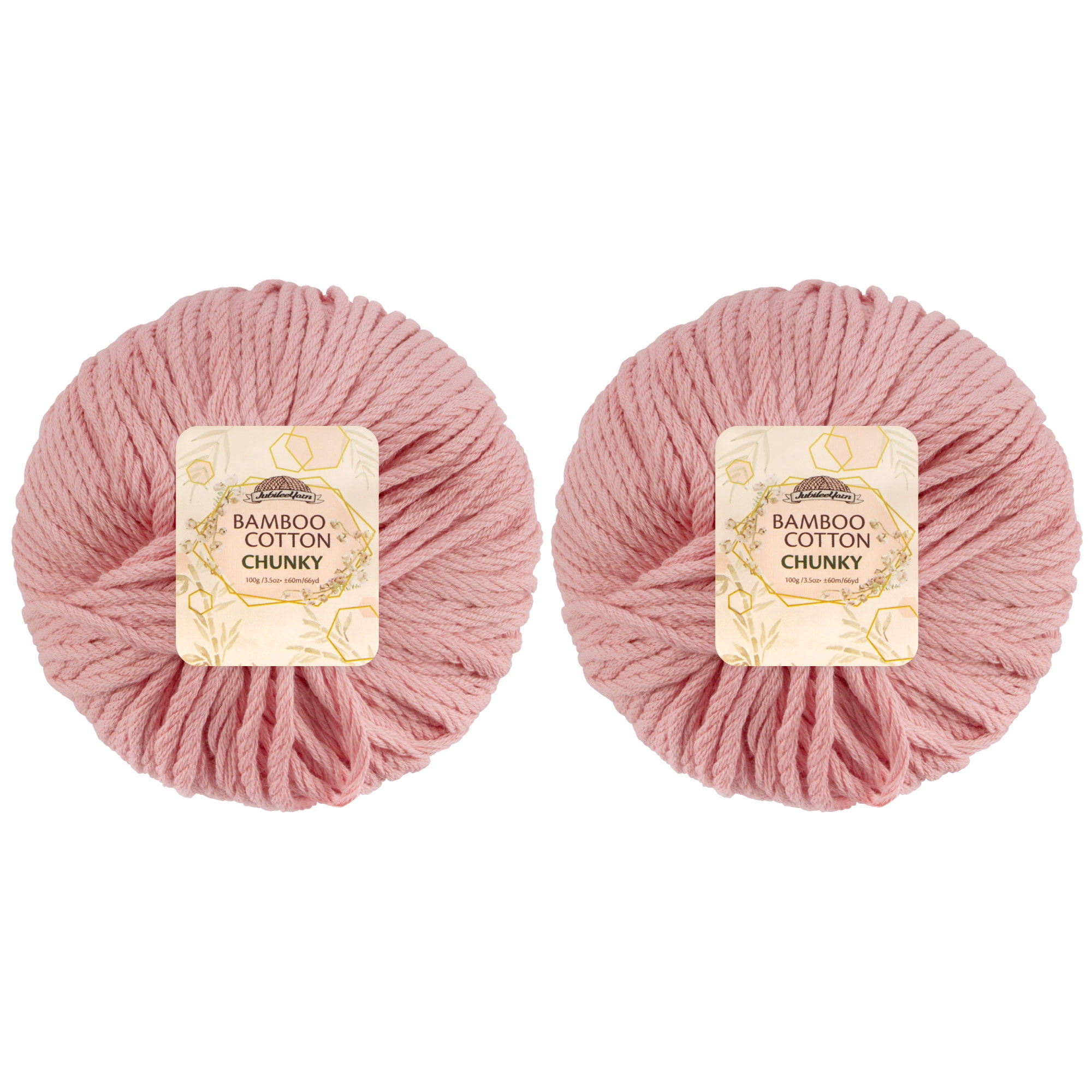 JubileeYarn Bamboo Cotton Chunky Yarn - 100g/Ball - Dreamy Blush - 2 ...