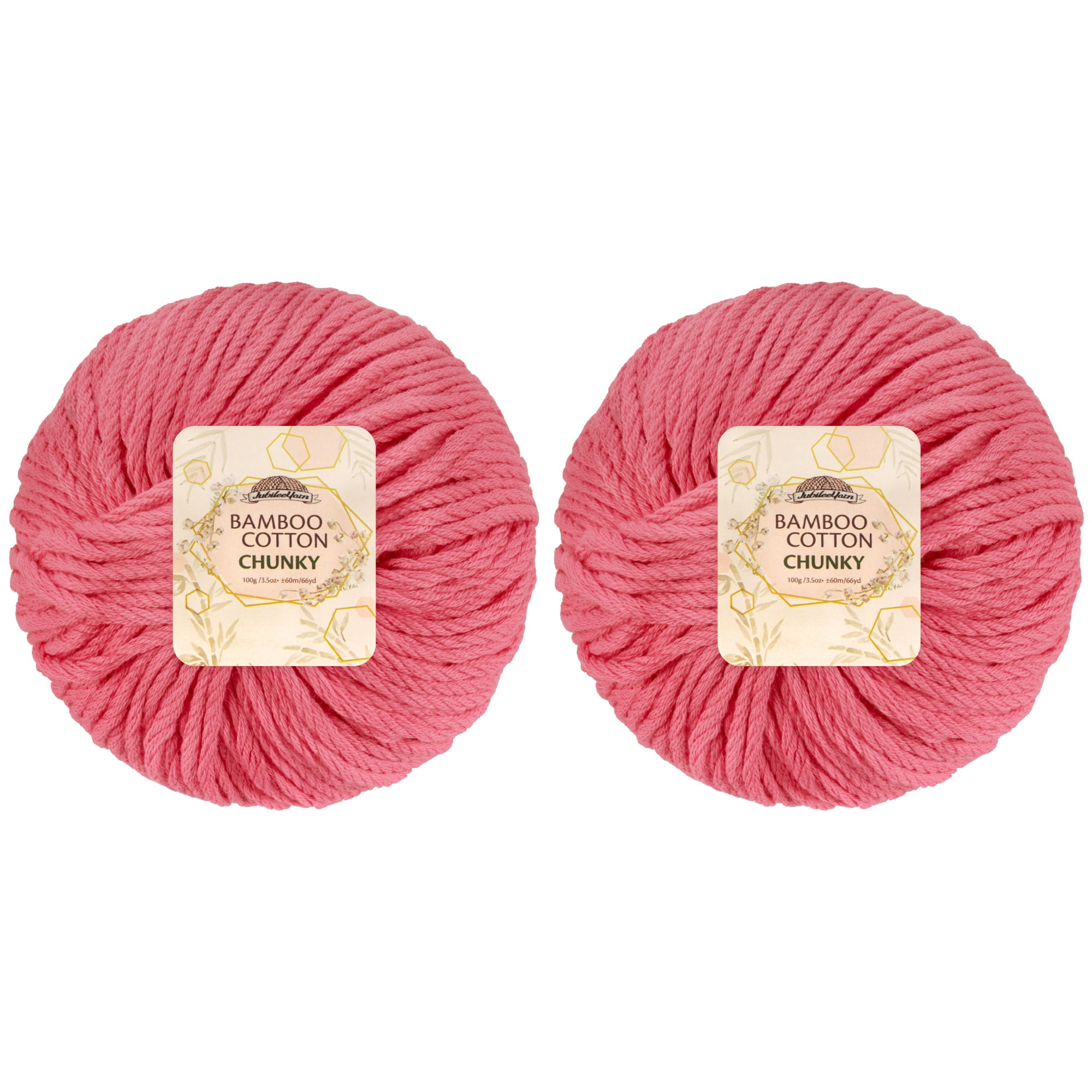 JubileeYarn Bamboo Cotton Chunky Yarn - 100g/Ball - Watermelon - 2 ...