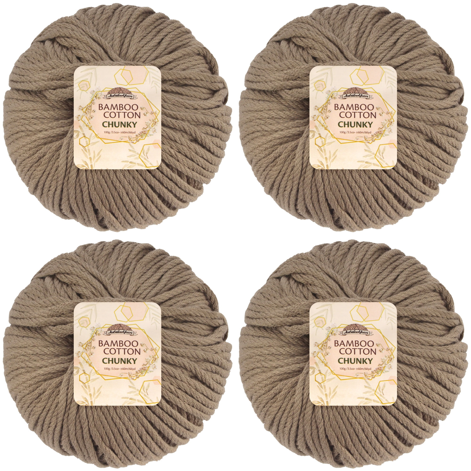 JubileeYarn Bamboo Cotton Chunky Yarn - 100g/Ball - Coffee Lover - 4 ...