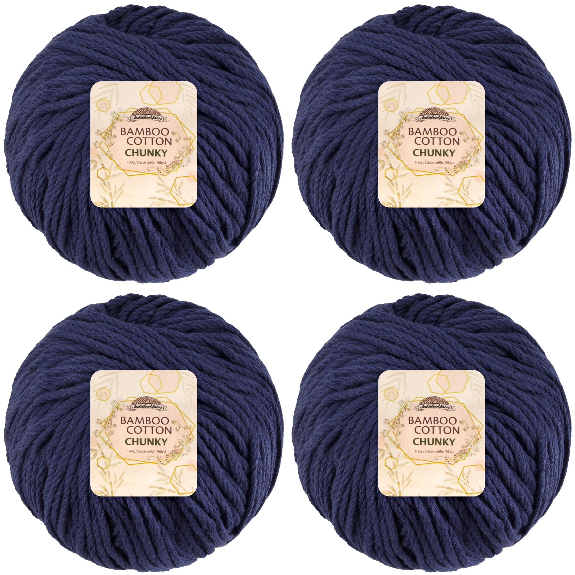 JubileeYarn Thick Bamboo Cotton Chunky Yarn, Soft Crochet, Flat Dry ...
