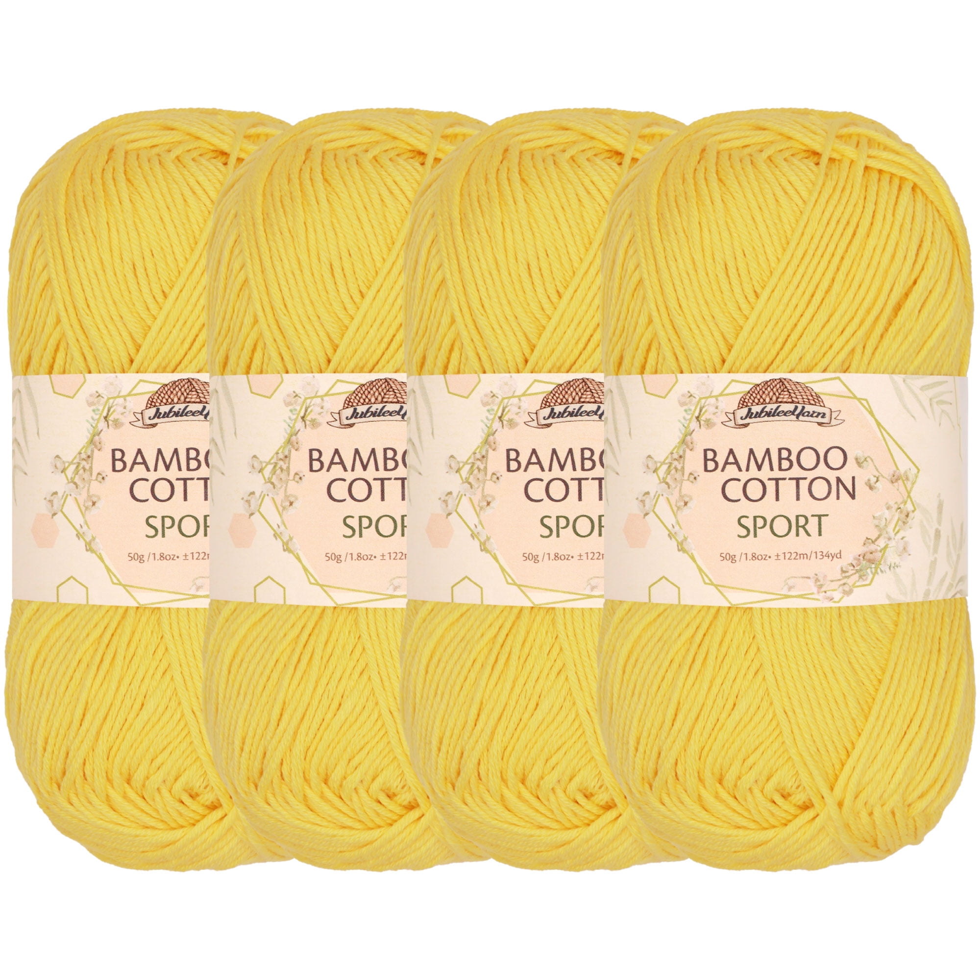 JubileeYarn Bamboo Cotton Sport Yarn - Yellow Brick Road - 4 Skeins ...