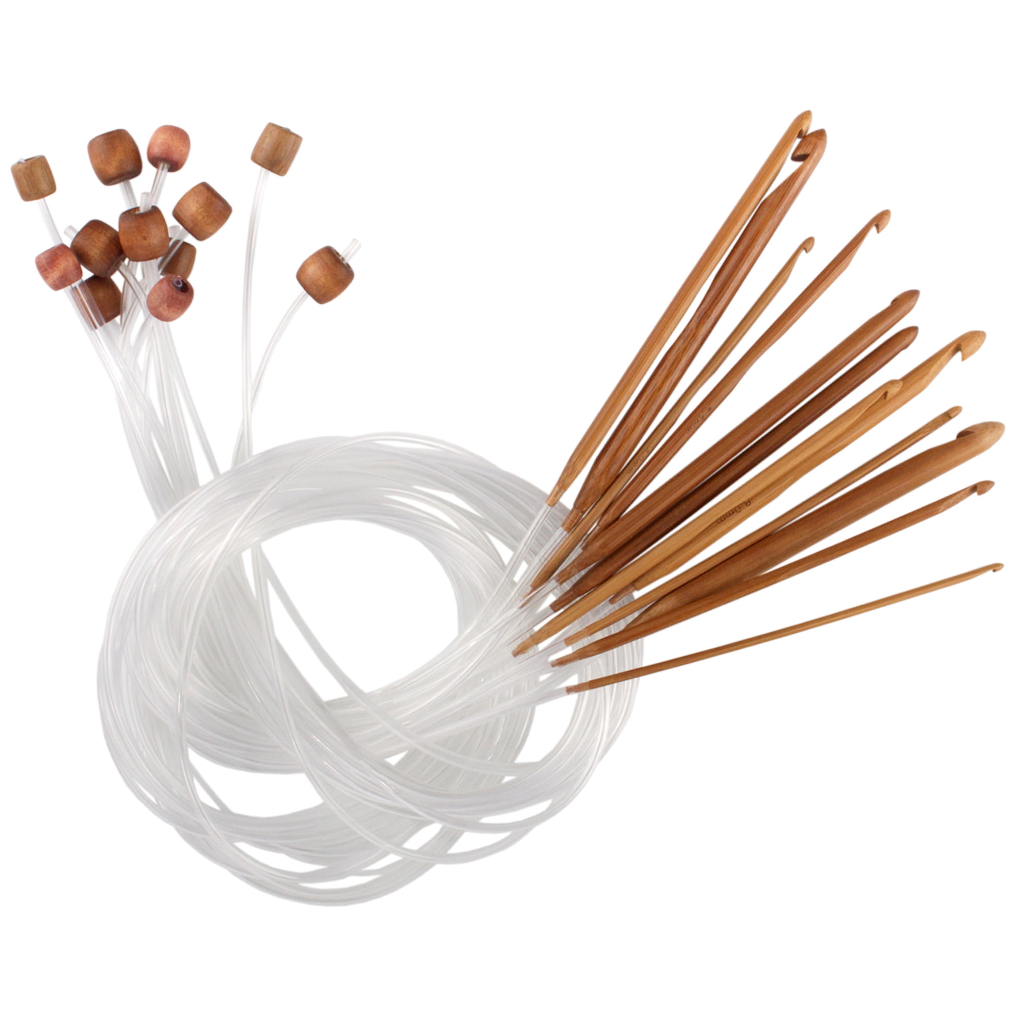 JubileeYarn Bamboo Tunisian Afghan Circular Crochet Hook Set - 12 sizes ...